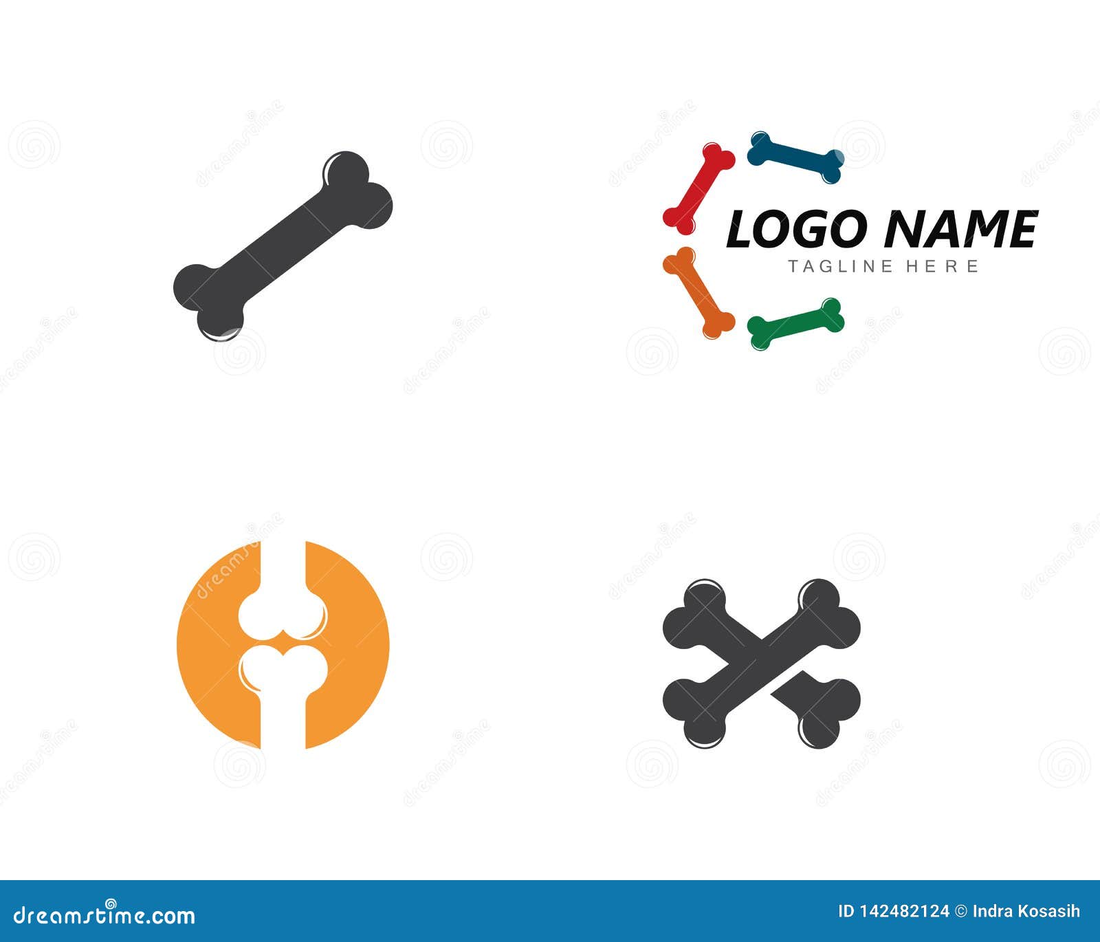 Bone Logo Concept Illustration Stock Vector - Illustration of bones ...