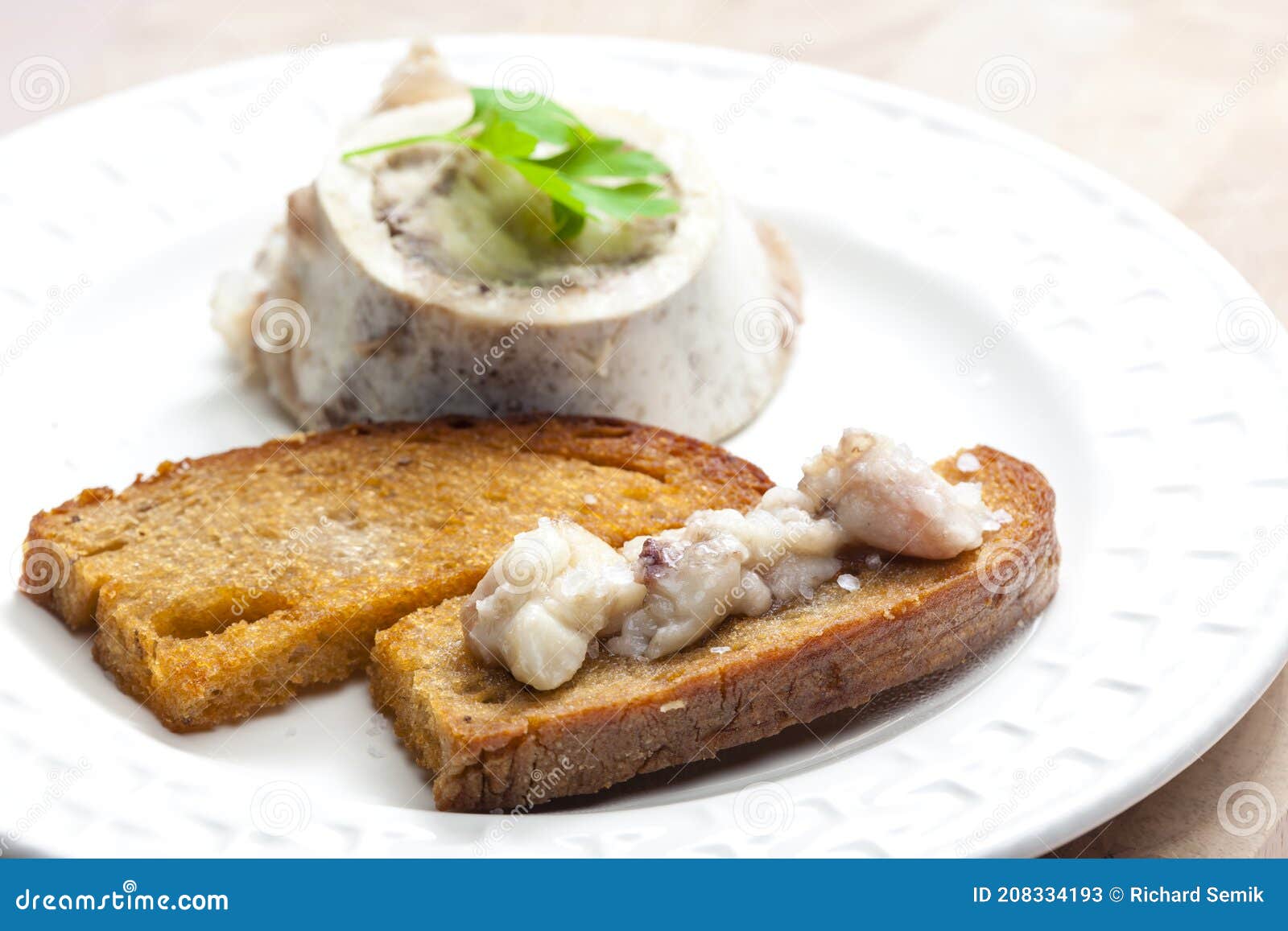 Bone Marrow with Fried Bread Stock Image - Image of close, bone: 208334193