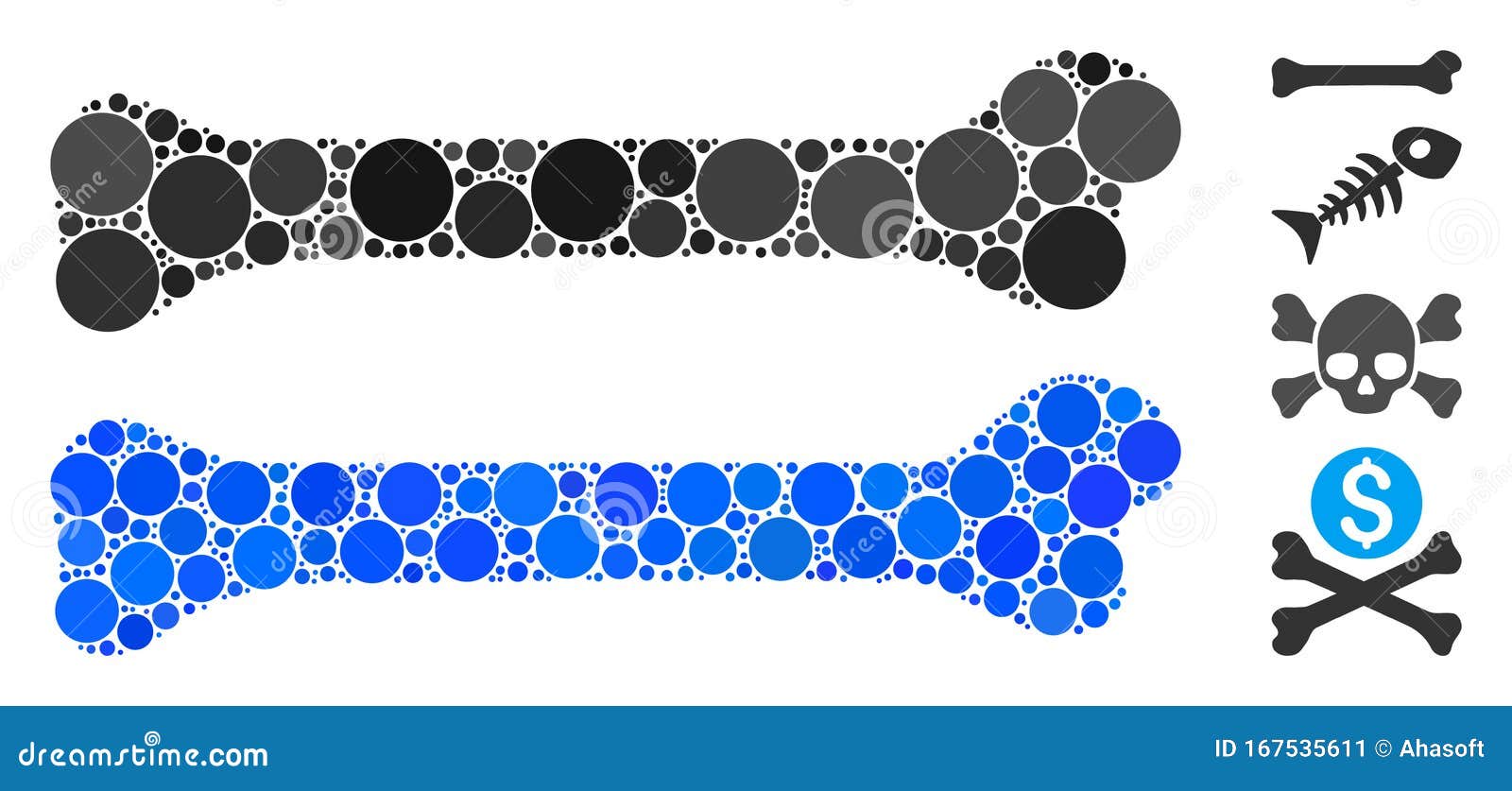 Bone Composition Icon of Round Dots Stock Illustration - Illustration ...