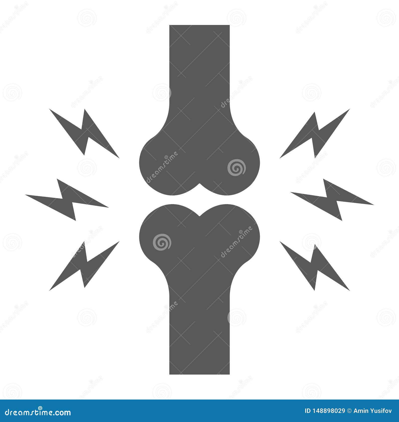 Bone Pain Icon And Joints. Two Bone Together Symbol. Vector Clipart And ...