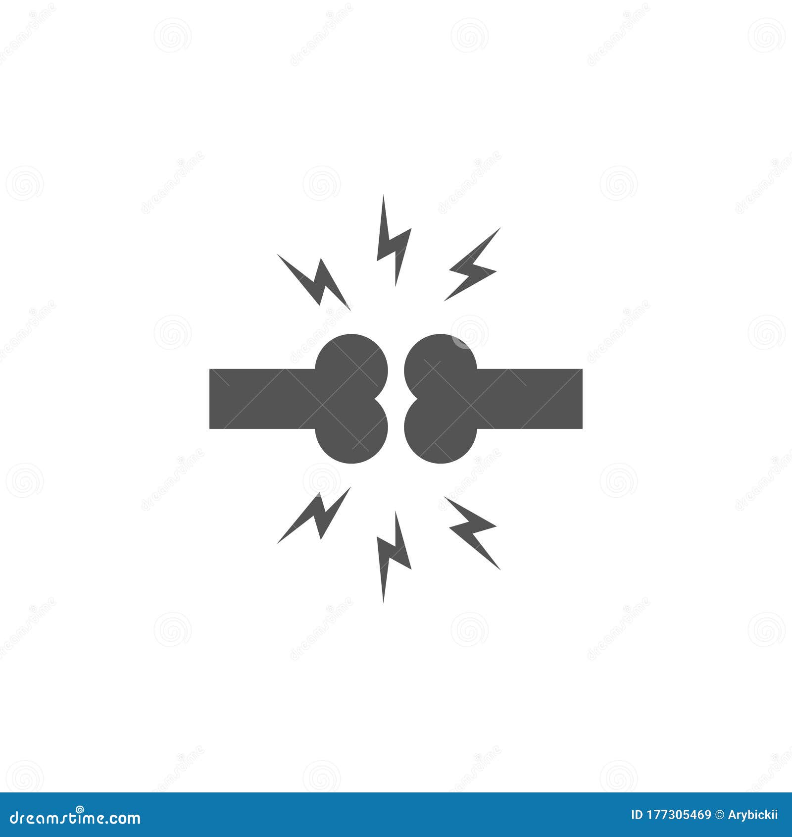 Bone Pain Icon And Joints. Two Bone Together Symbol. Vector Clipart And ...