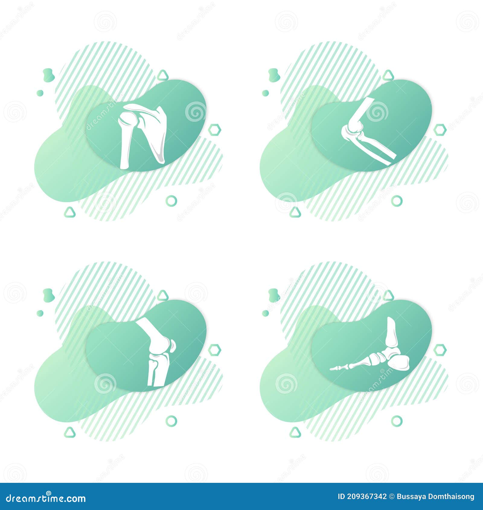 Orthopedic Anatomy Bone Set Icon. Abstract Background with Spine ...