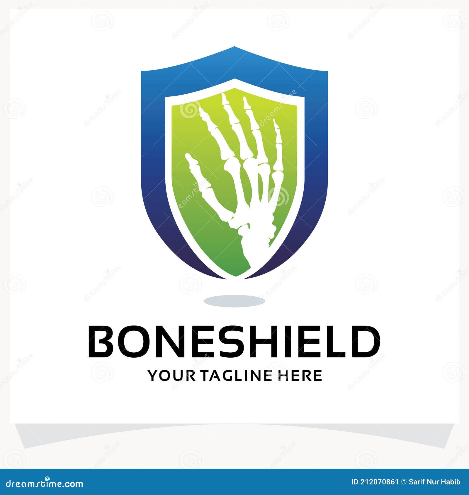 Bone Shield Logo Design Template Inspiration Stock Vector ...