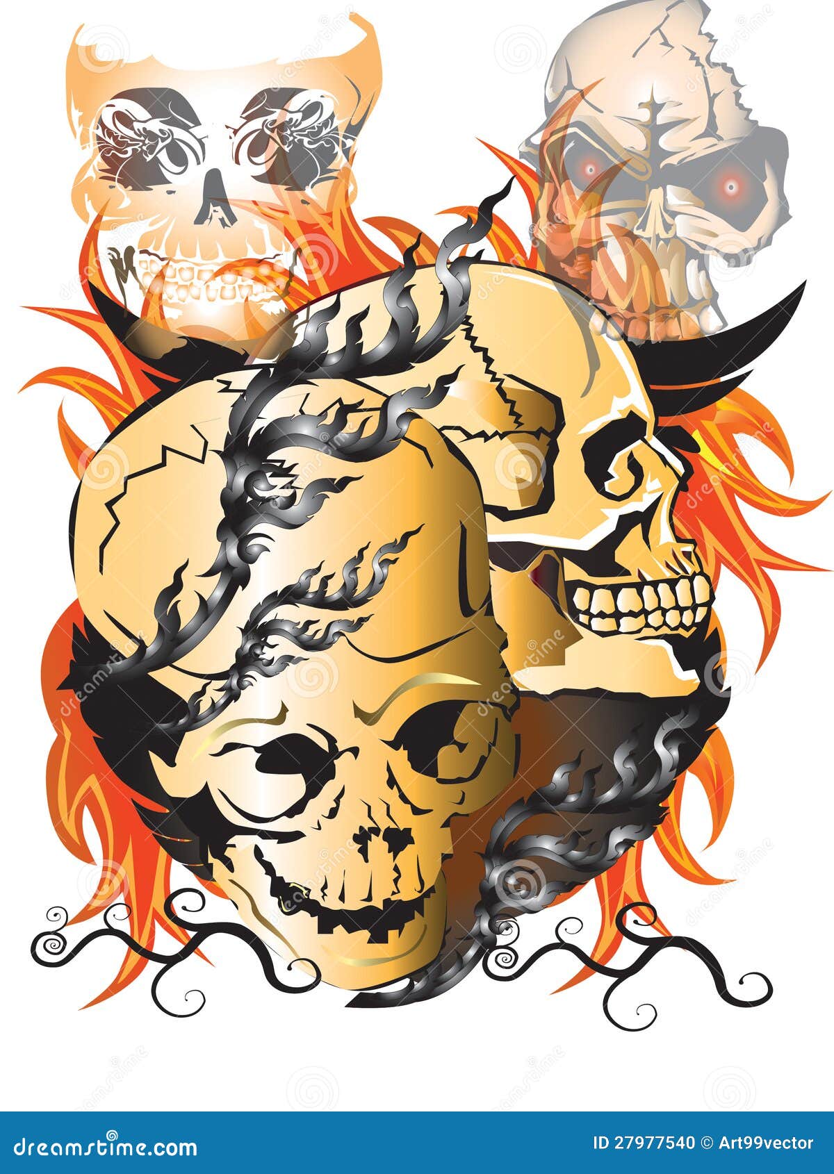 Bone skull fire stock illustration. Illustration of bike - 27977540
