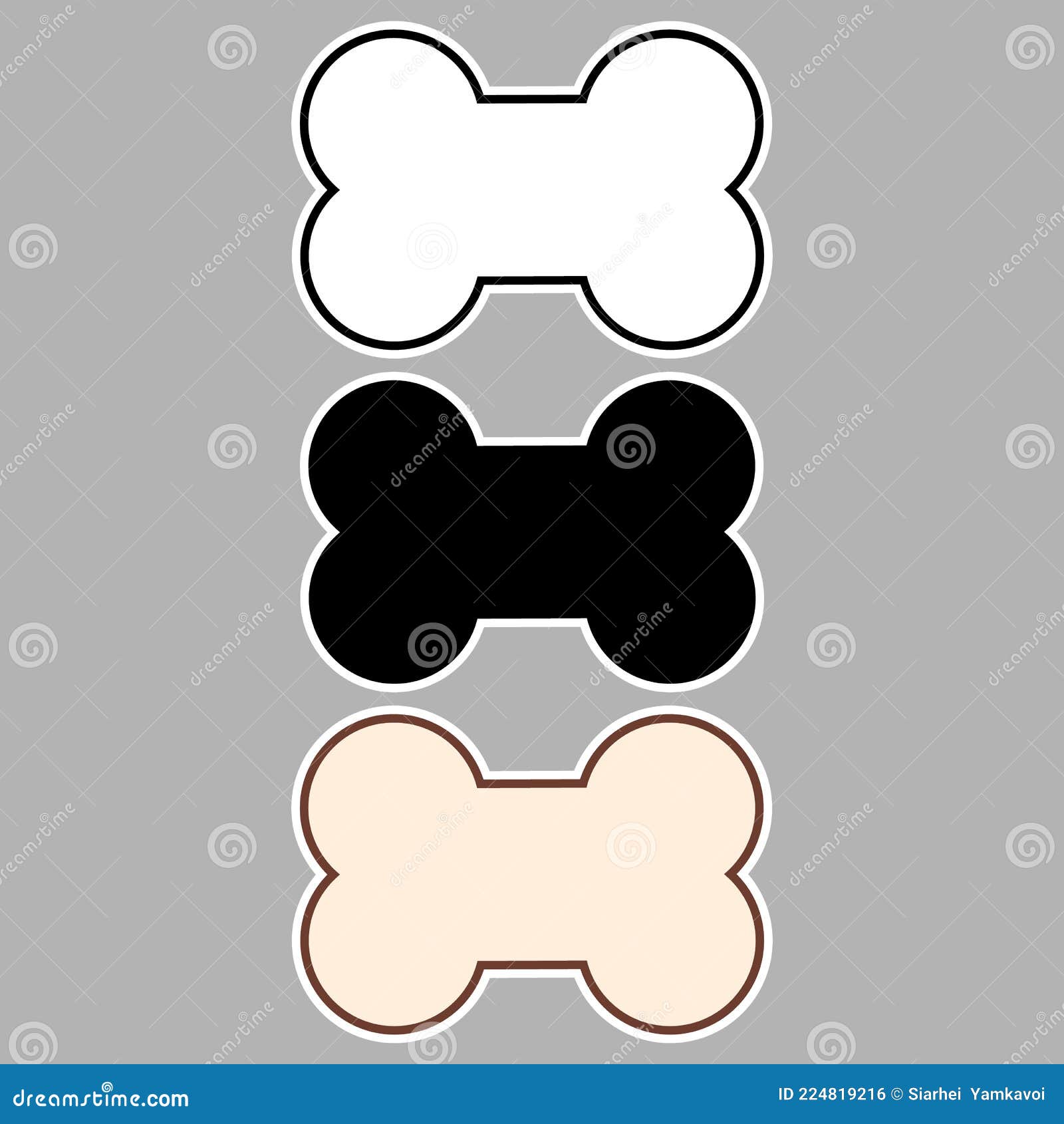 Bone Stickers. Vector Template. Isolated Illustration and Clipart ...