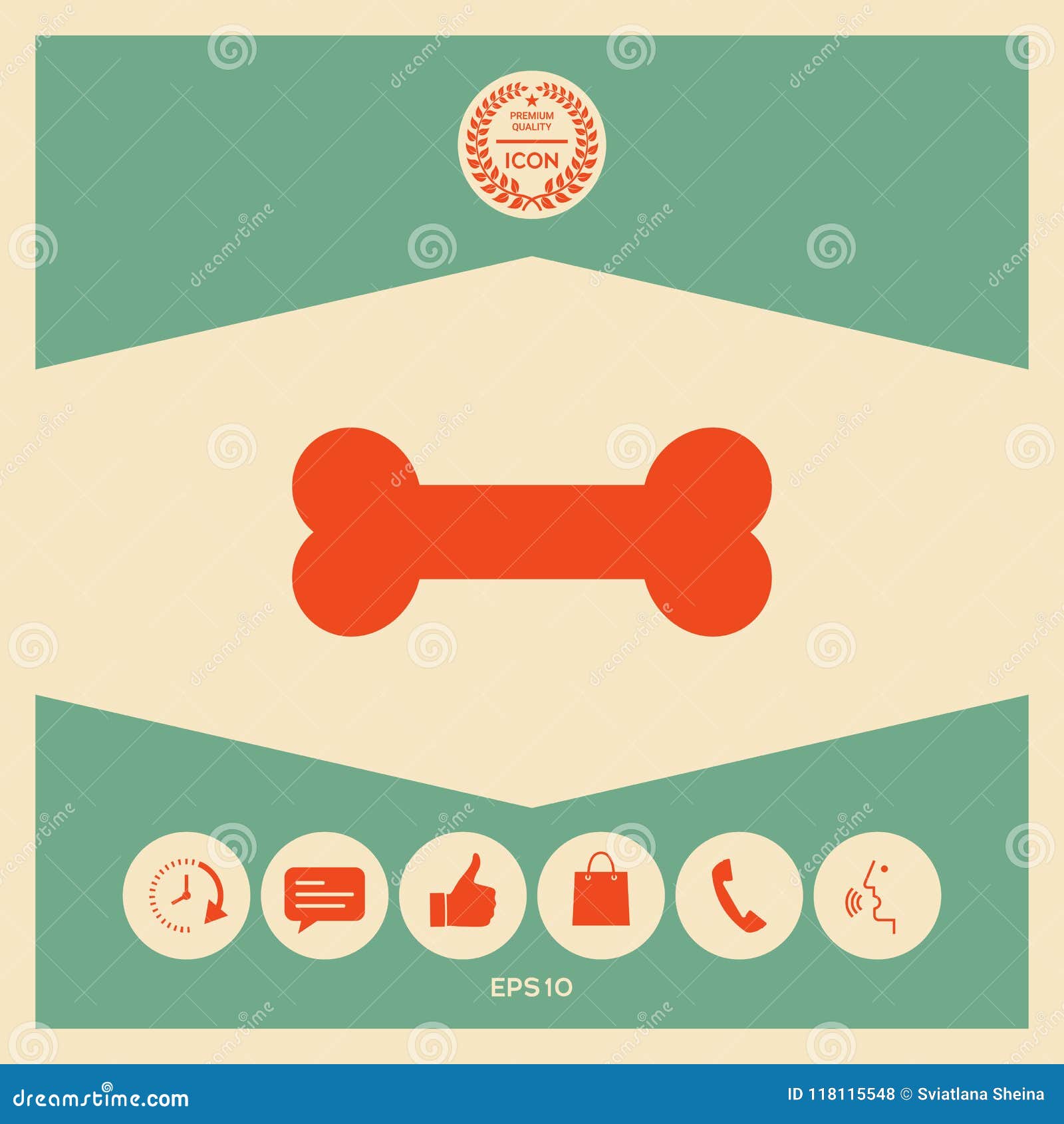 Bone symbol icon stock vector. Illustration of drawing - 118115548