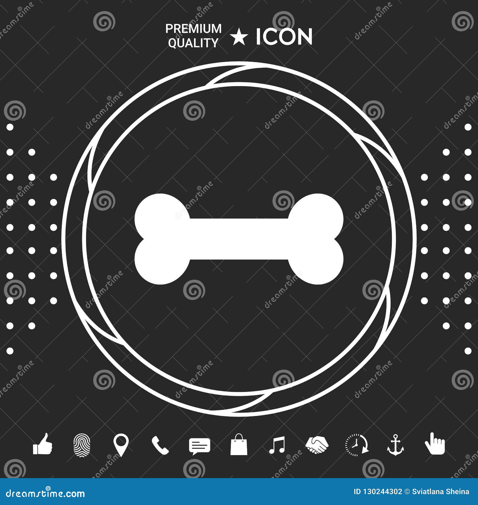 Bone symbol icon stock vector. Illustration of healthy - 130244302