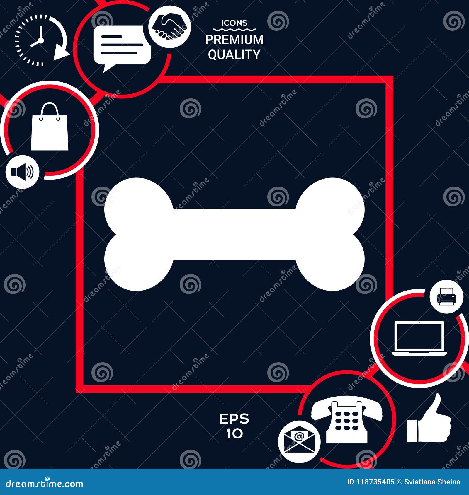 Bone symbol icon stock vector. Illustration of orthopedic - 118735405