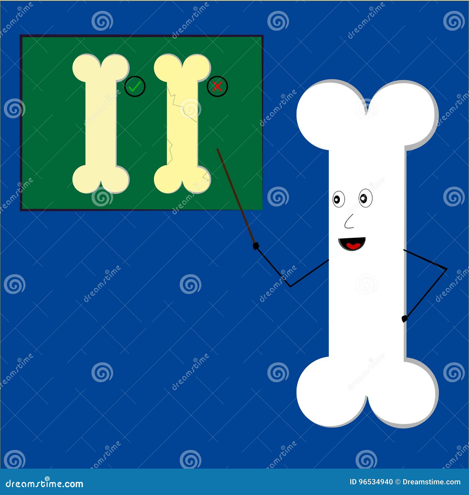 Bone Teaching about Calcium Vector Stock Vector - Illustration of bones ...