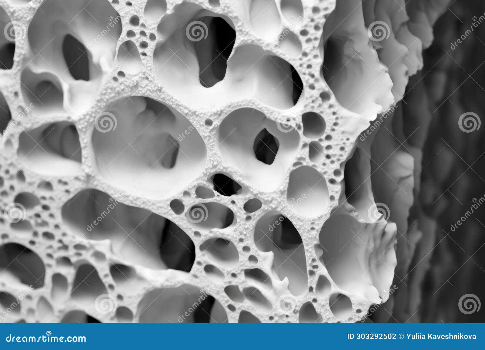 Bone Tissue Closeup Through A Cross Section Of A Bone 3d Rendering