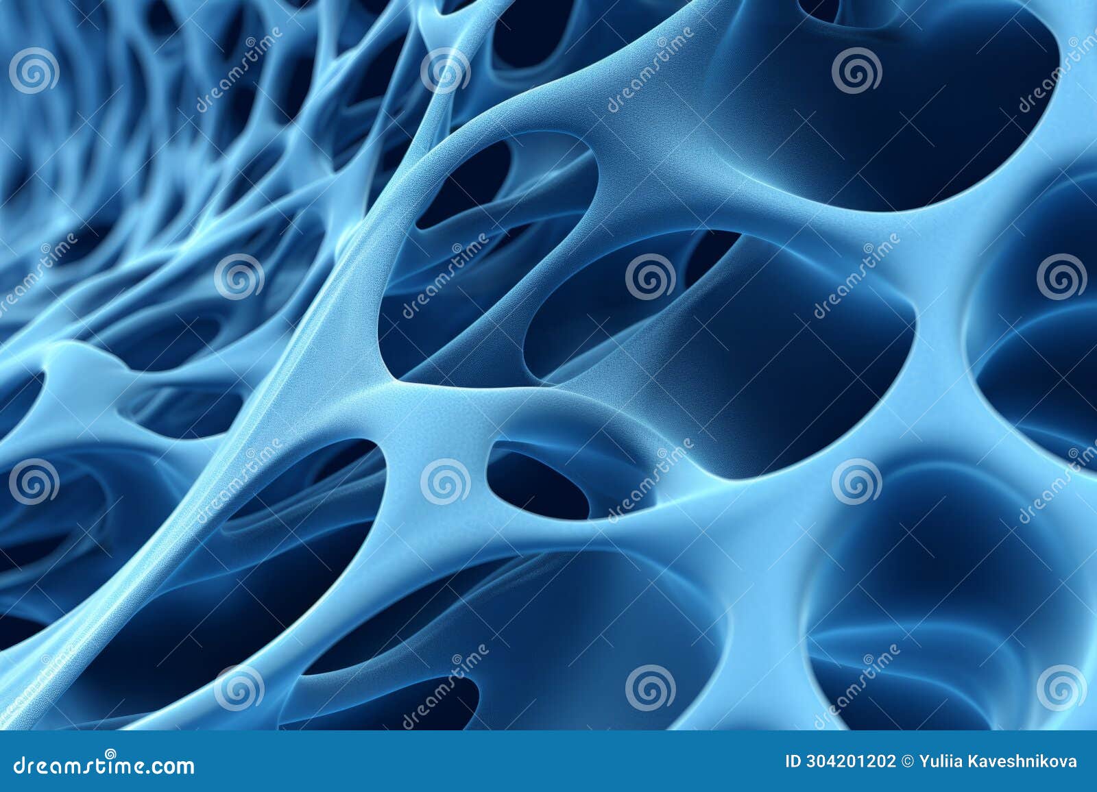 Bone Tissue Closeup Through A Cross Section Of A Bone 3d Rendering