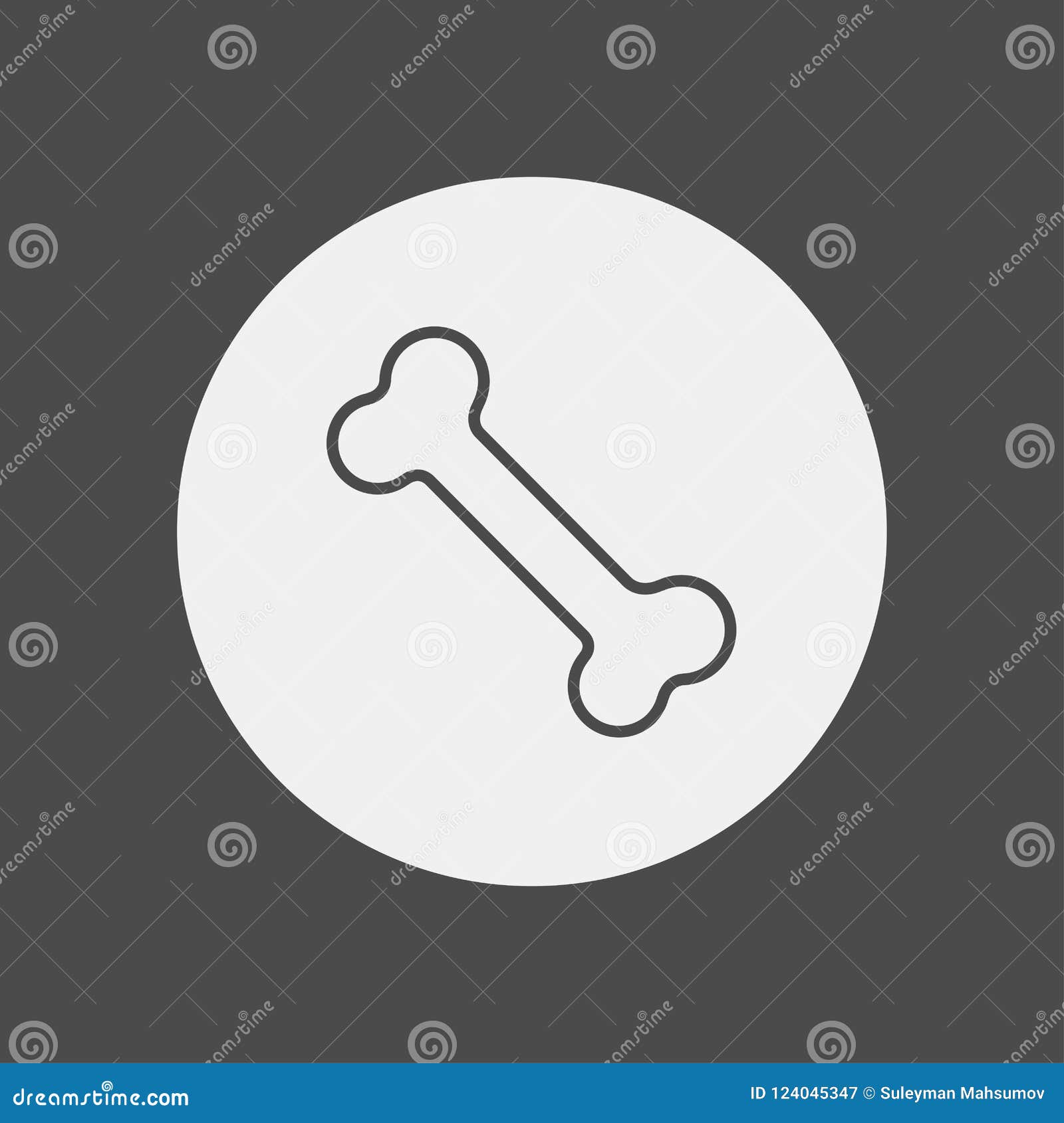 Bone Vector Icon Sign Symbol Stock Vector - Illustration of horror ...
