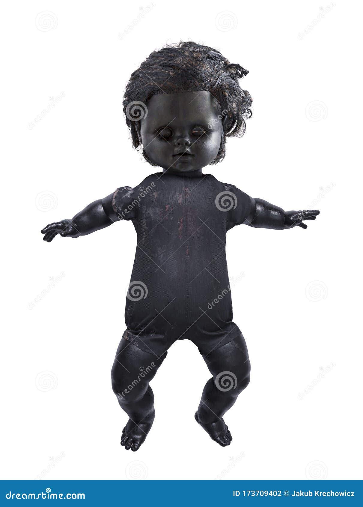 Boneca Assustadora Sobre Fundo Branco Foto de Stock - Imagem de ...