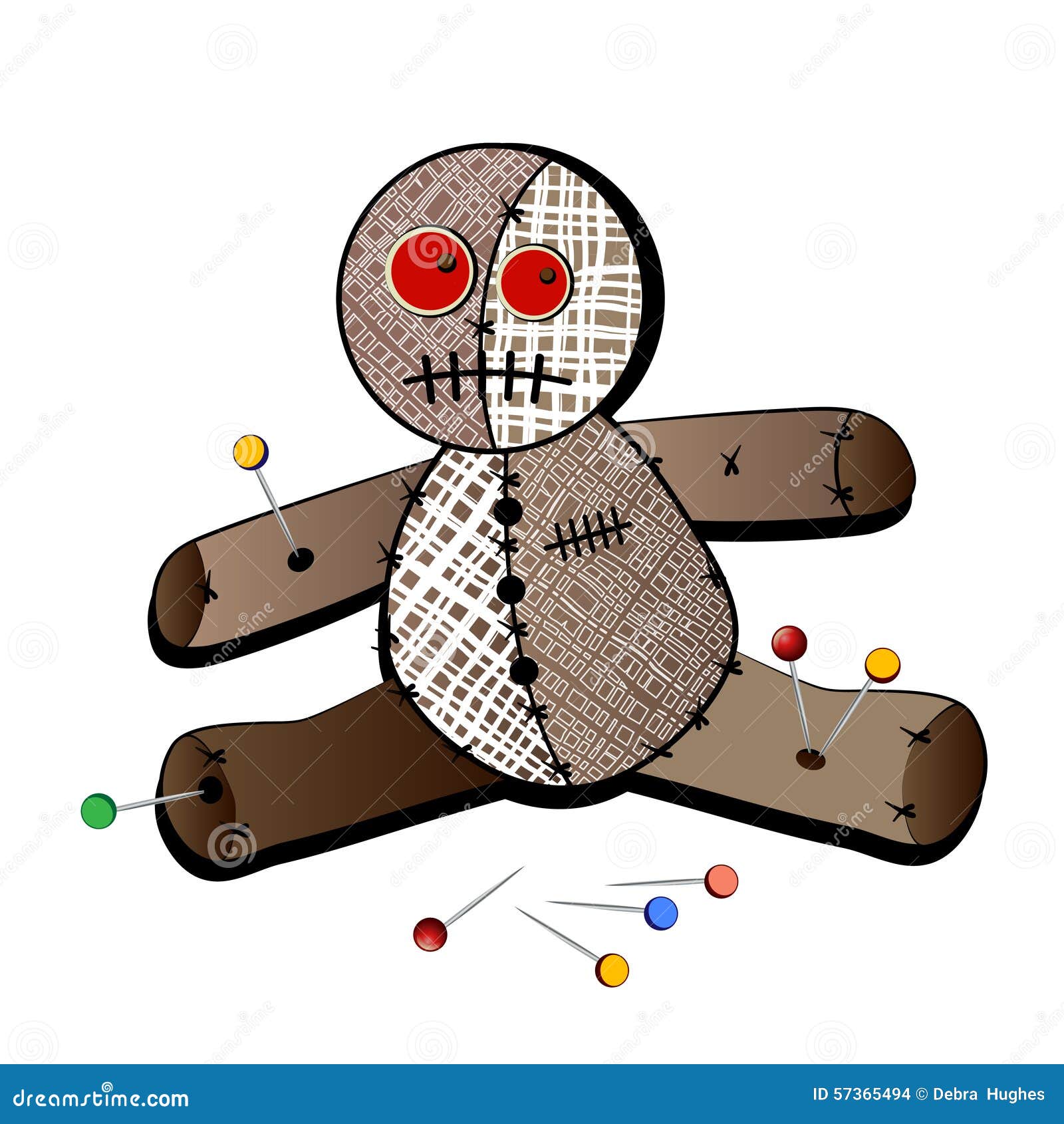 Boneca do Voodoo ilustração do vetor. Ilustração de pinos - 57365494