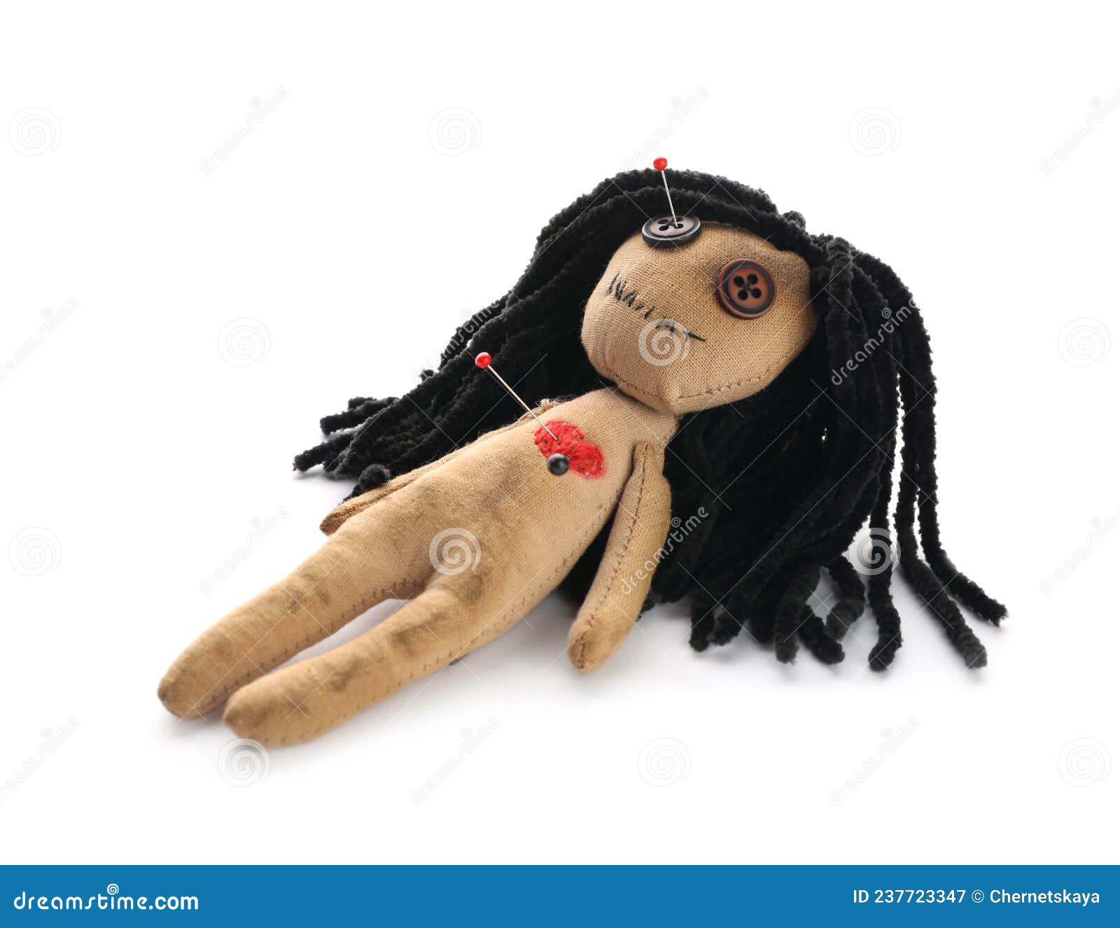 Boneca Voodoo Com Pinos Isolados Em Branco Imagem de Stock - Imagem de ...