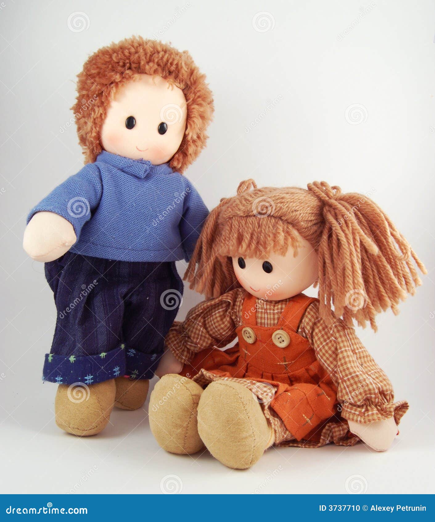 Bonecas De Um Par, Boneca De Pano, Boneca Da Tela Foto de Stock ...