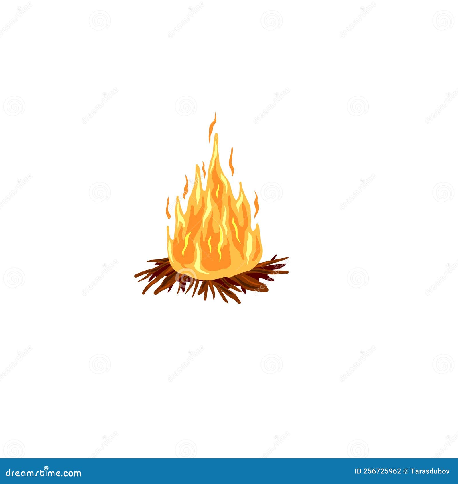 Bonefire or Campfire. Orange Fire and Flame Stock Vector - Illustration ...