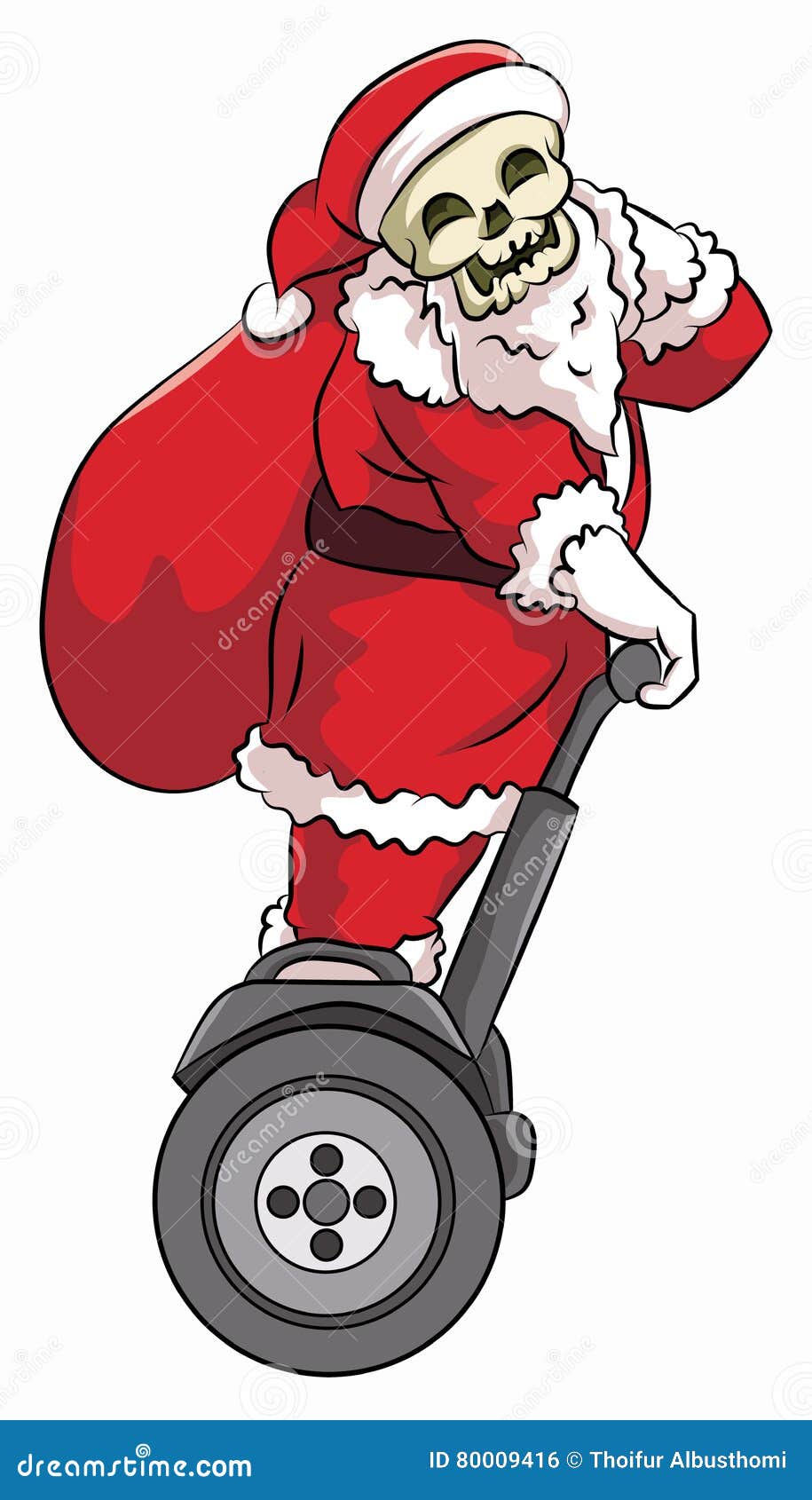 Santa riding segway stock illustration. Illustration of unique - 80009416