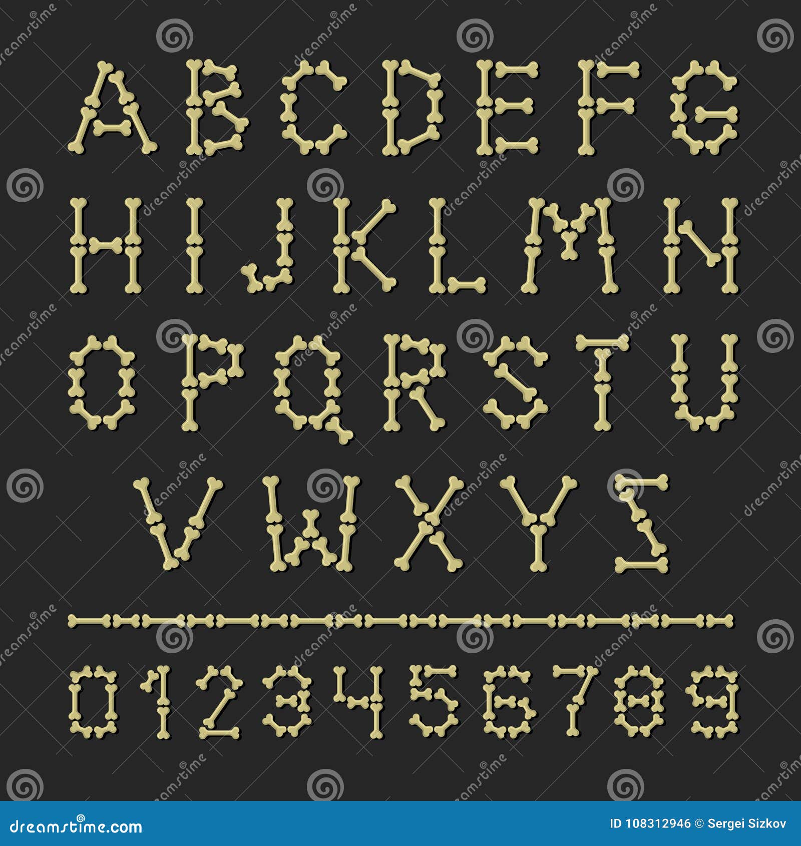 Bones Alphabet Stock Photography | CartoonDealer.com #35386466