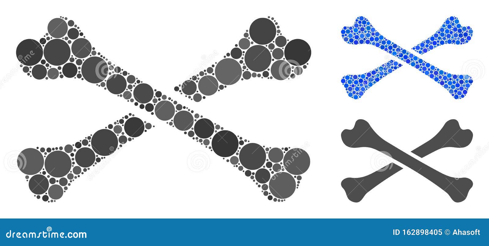 Bones Composition Icon of Circles Stock Illustration - Illustration of ...