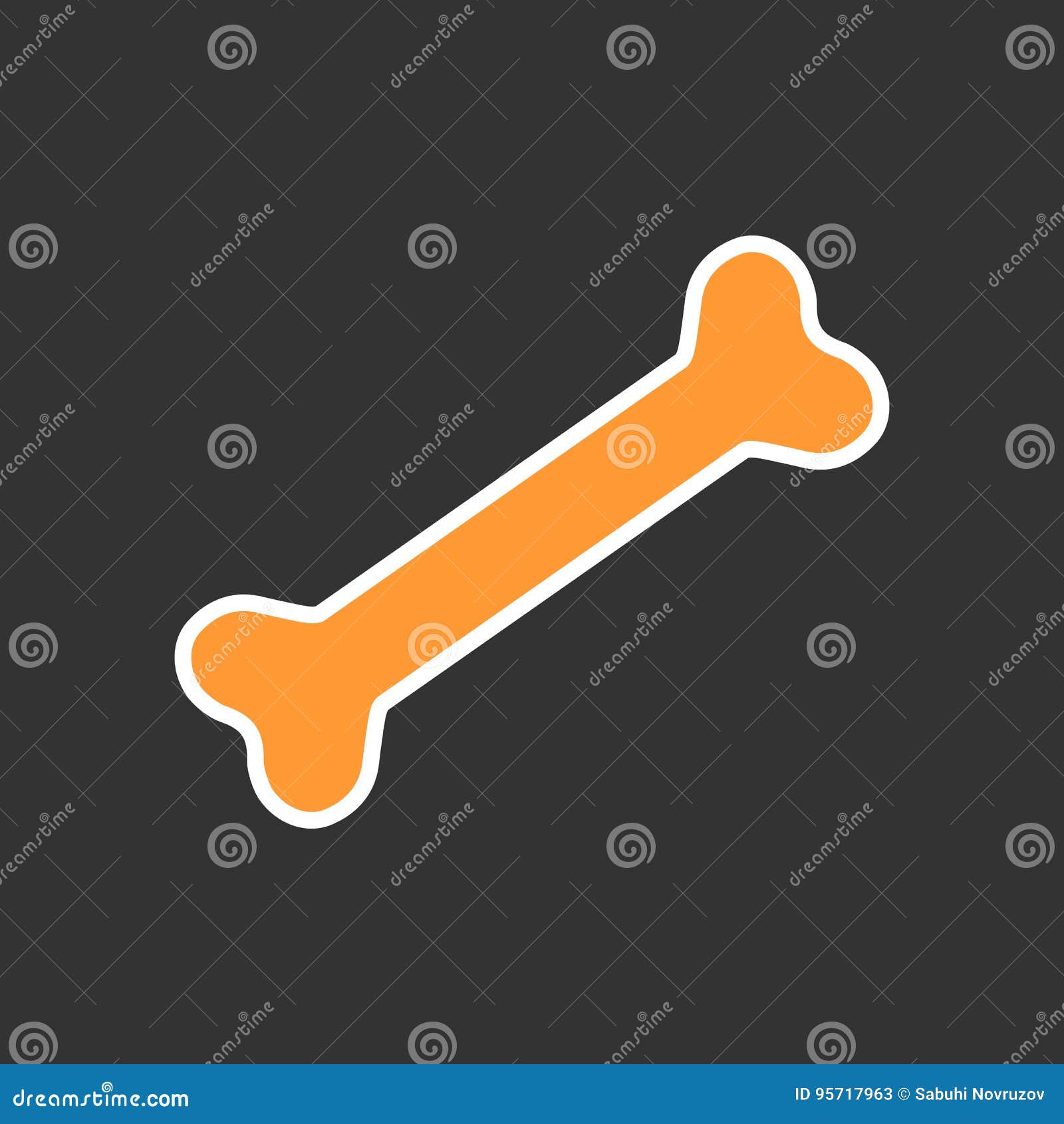 Bones Flat Icon. Solid Pictogram of Bone Stock Vector - Illustration of ...