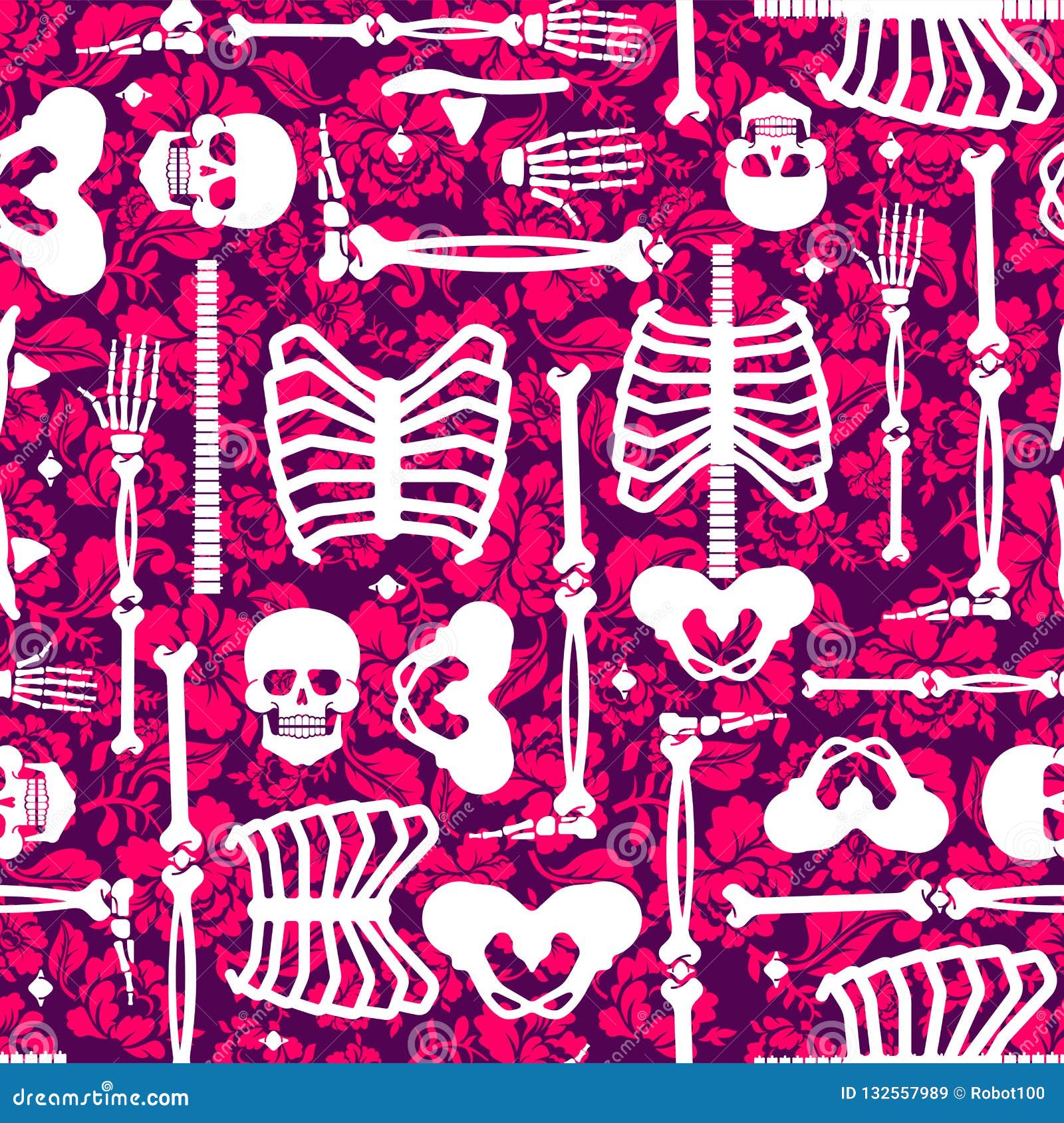 Skeleton Texture, Seamless Cartoon Vector | CartoonDealer.com #49534737