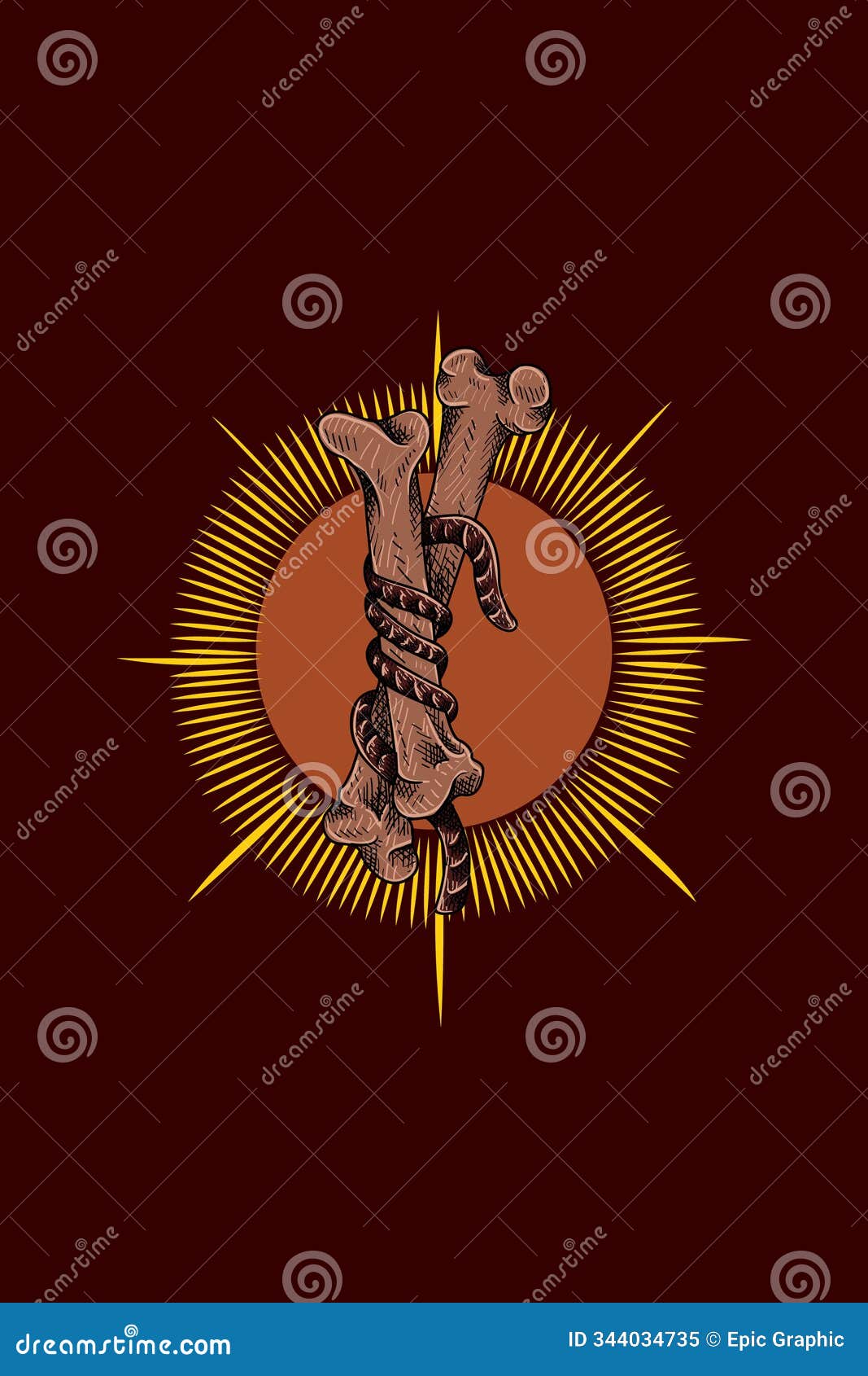 Bones with Rope Vector Illustration Stock Vector - Illustration of ...