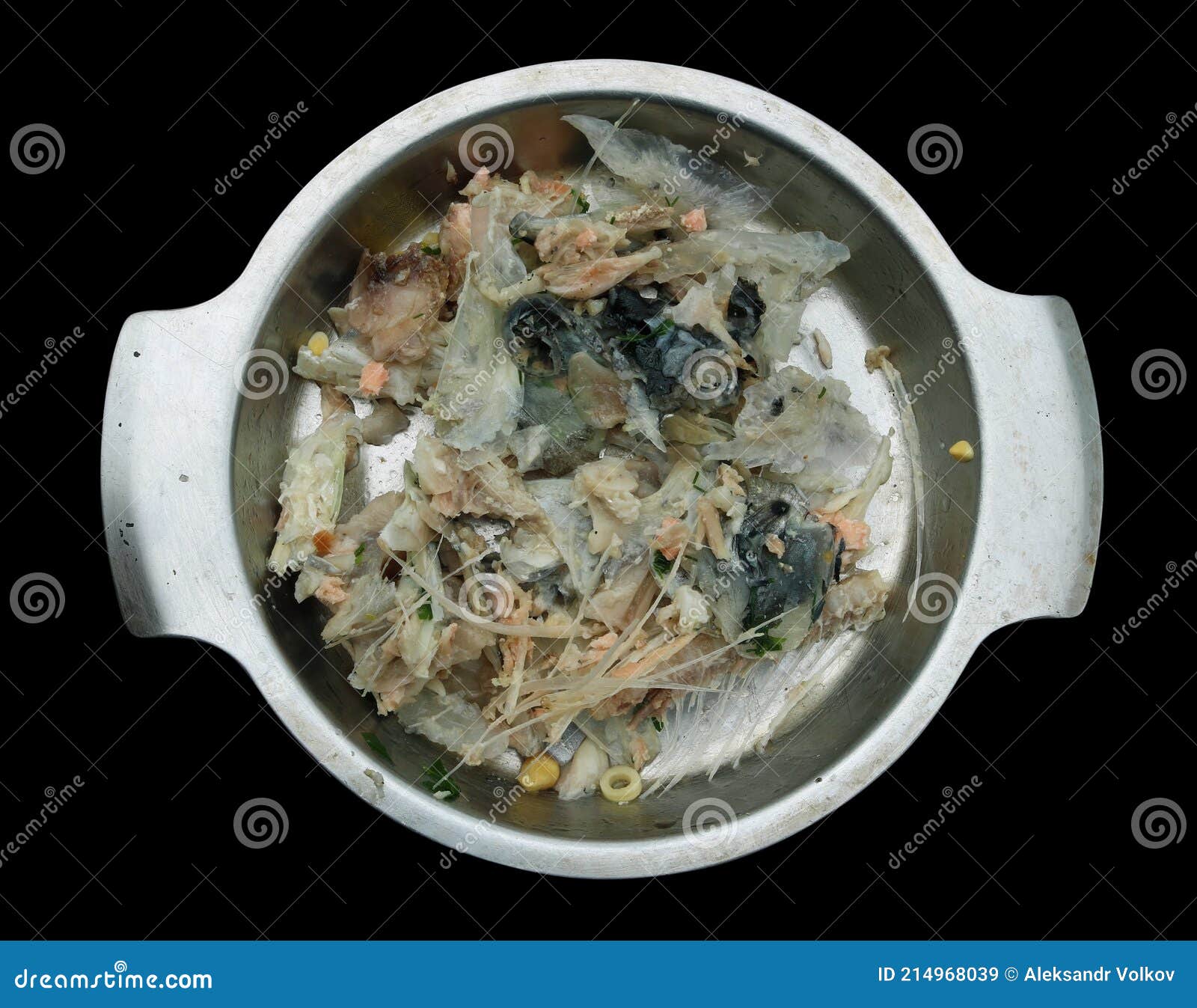 Bones and Scraps from Boiled Fish Isolated Stock Image - Image of dish ...