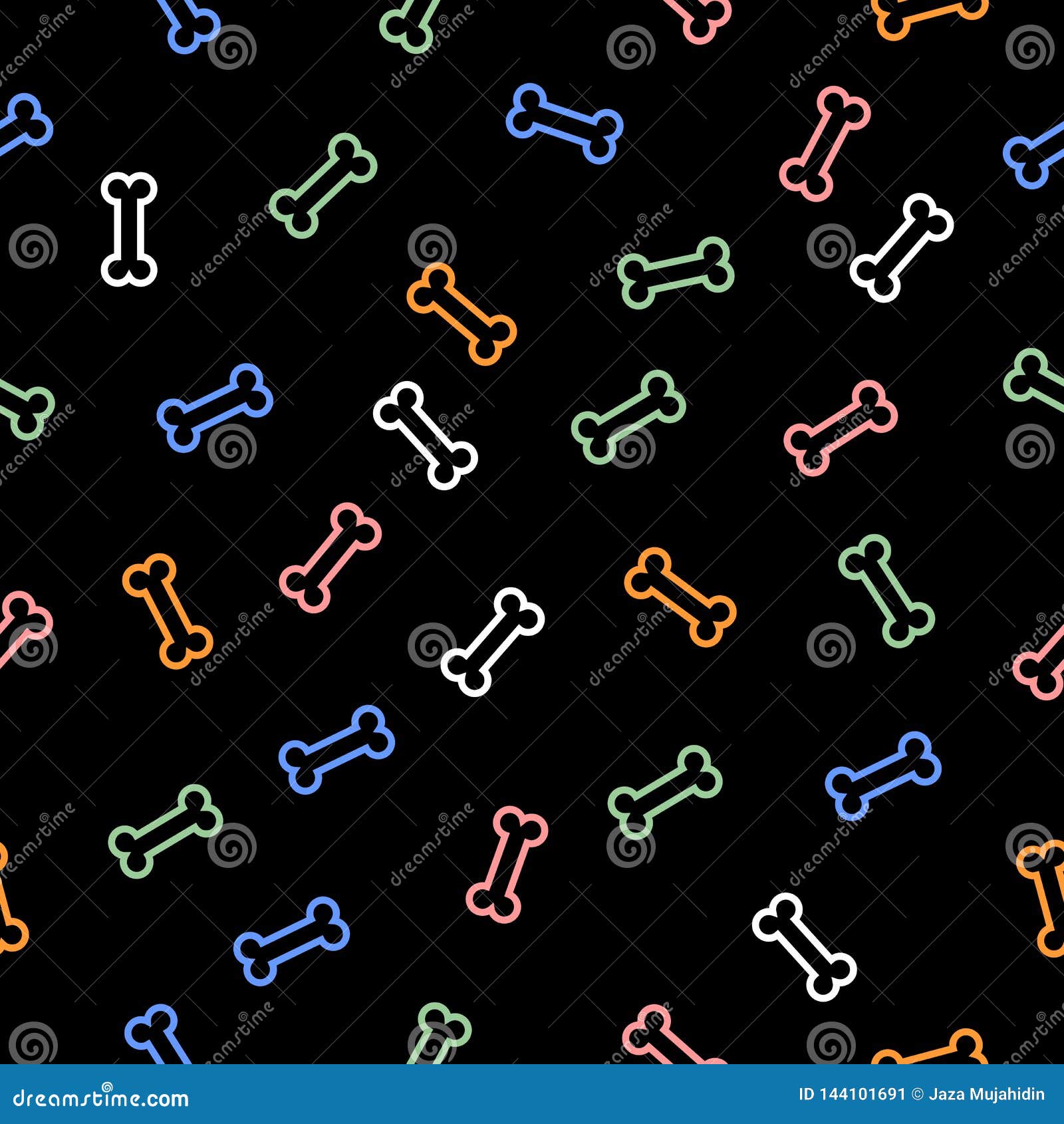 Bones Seamless Pattern Vector Stock Vector - Illustration of pattern ...
