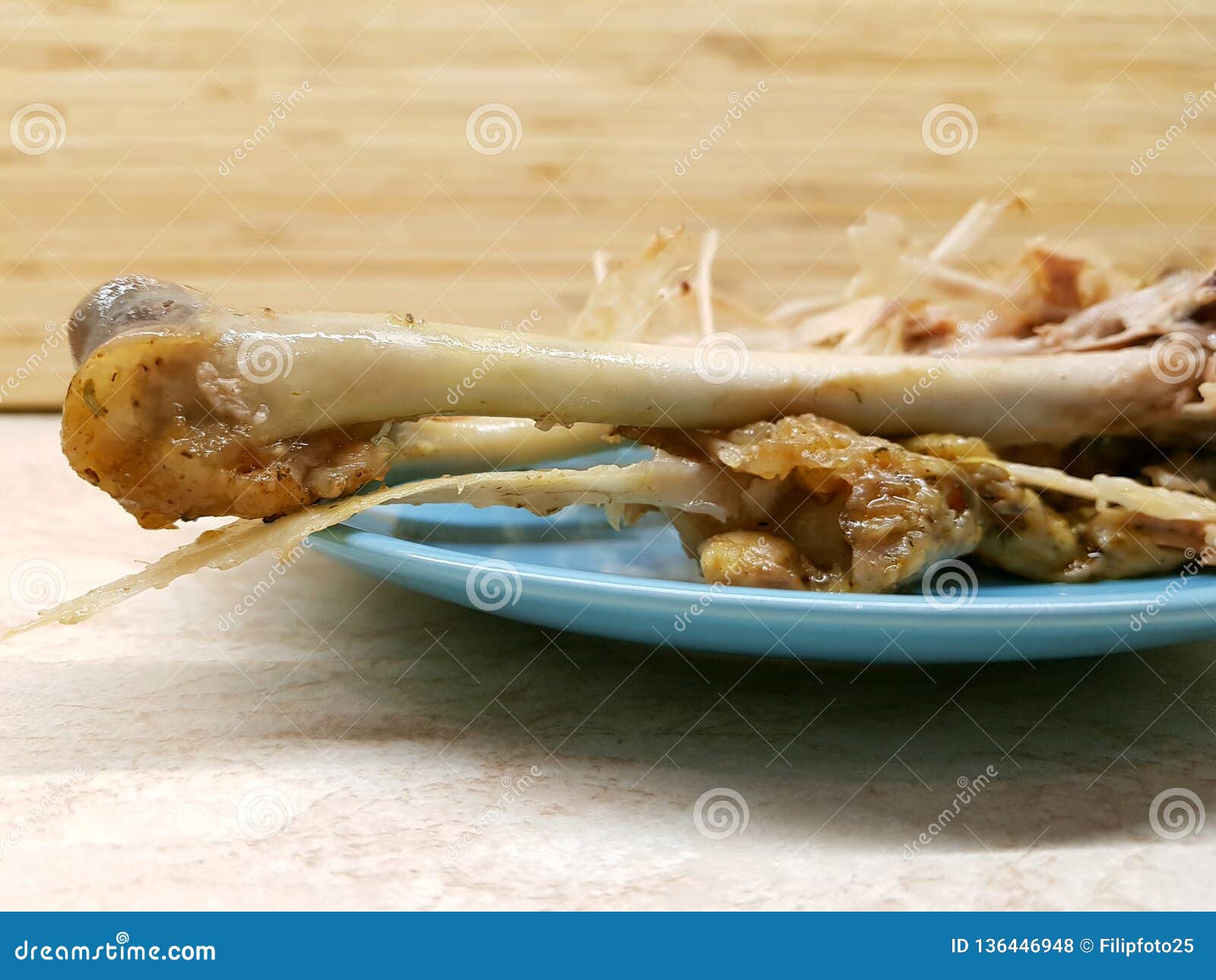 Bones of turkey stock photo. Image of finished, food - 136446948