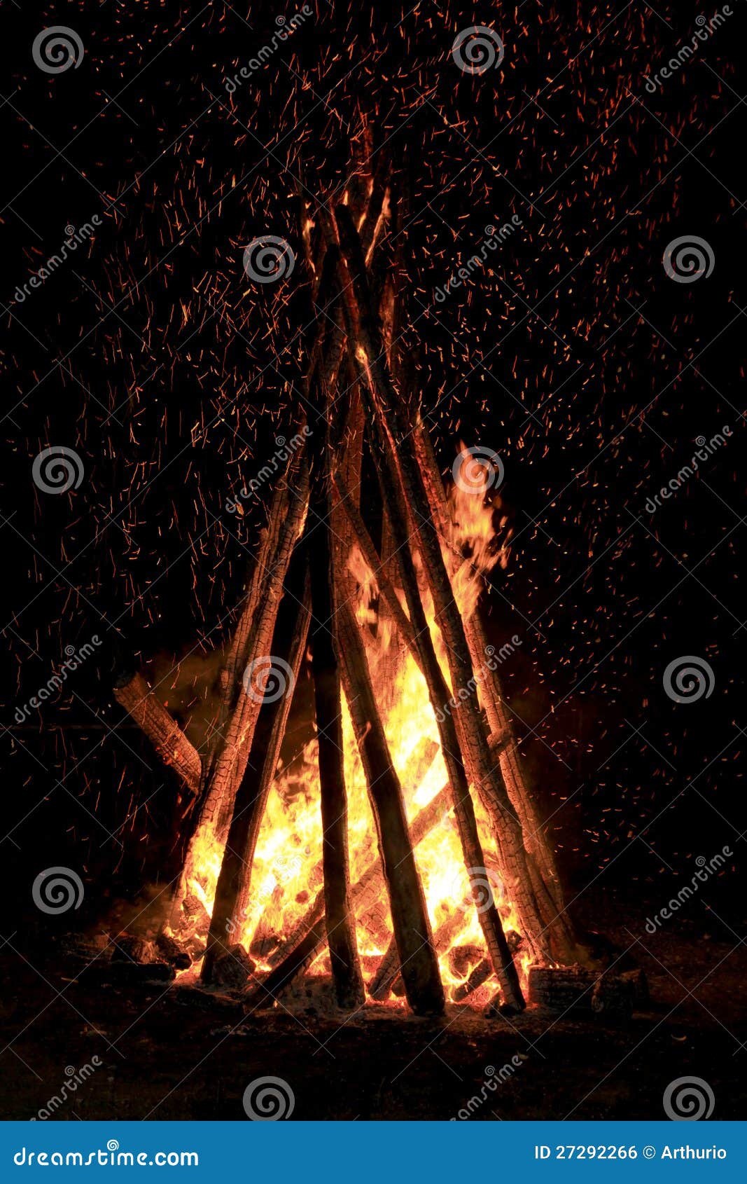 Bonfire stock photo. Image of smoke, flame, stack, heat - 27292266