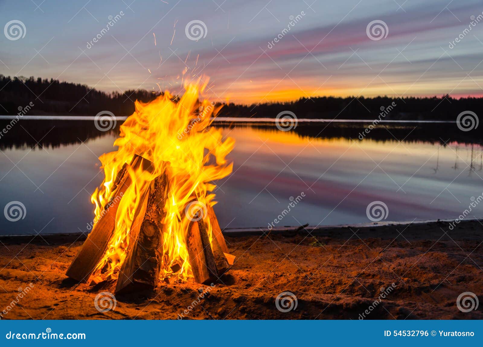 Bonfire On Sand, Adobe Rgb Stock Photography | CartoonDealer.com #201945836