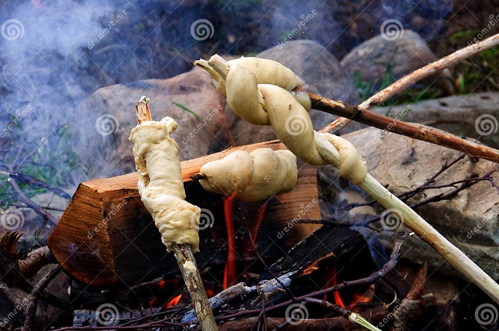 Bonfire bread stock photo. Image of cook, food, bake - 20084744