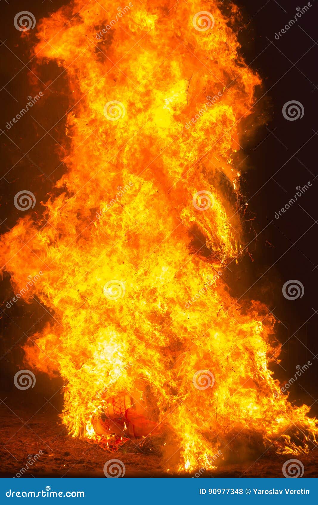 Bonfire Burning Man Dummy in a White Summer Night Stock Photo - Image ...