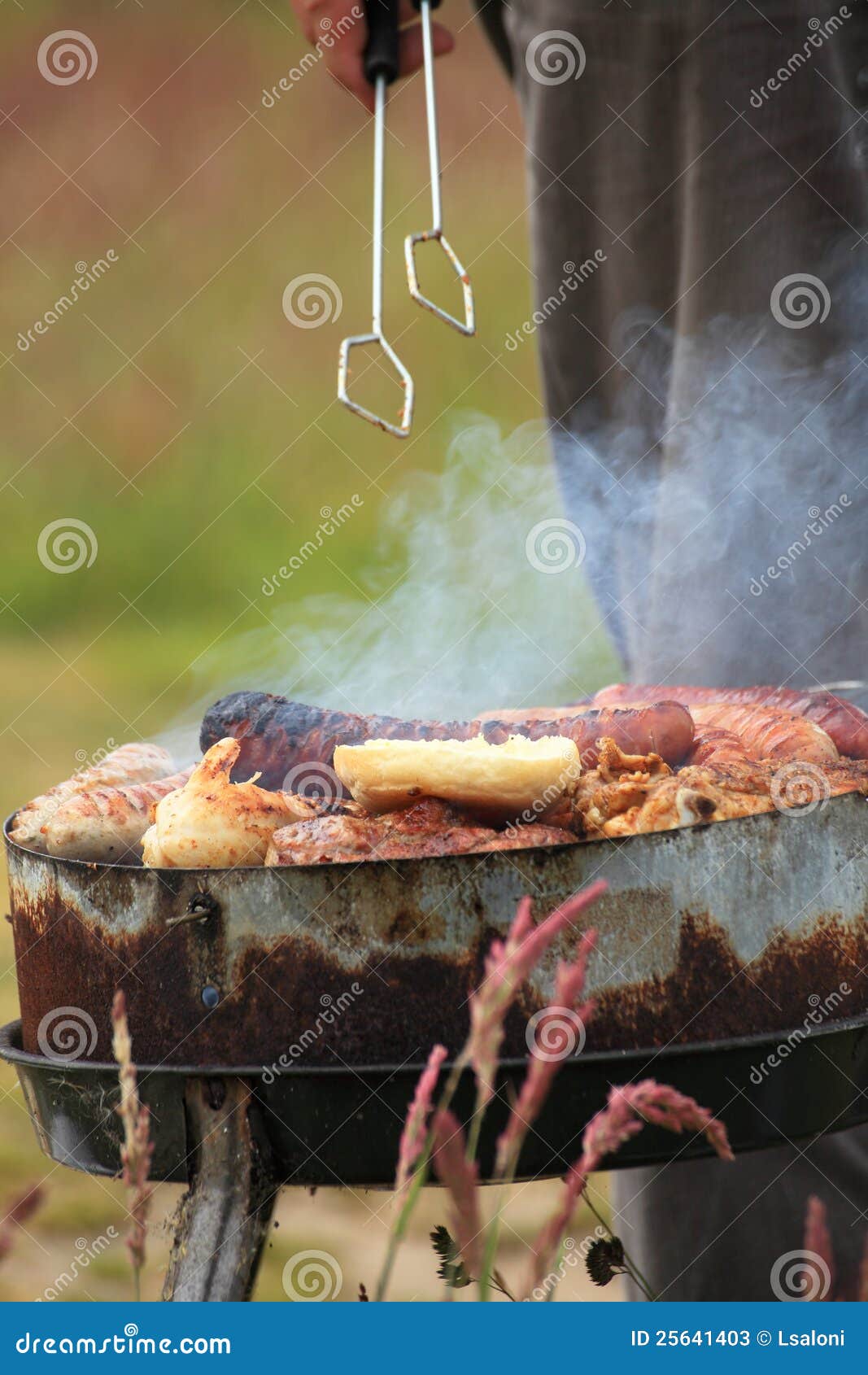 Bonfire Campfire Fire Flames Grilling Steak BBQ Stock Image - Image of ...