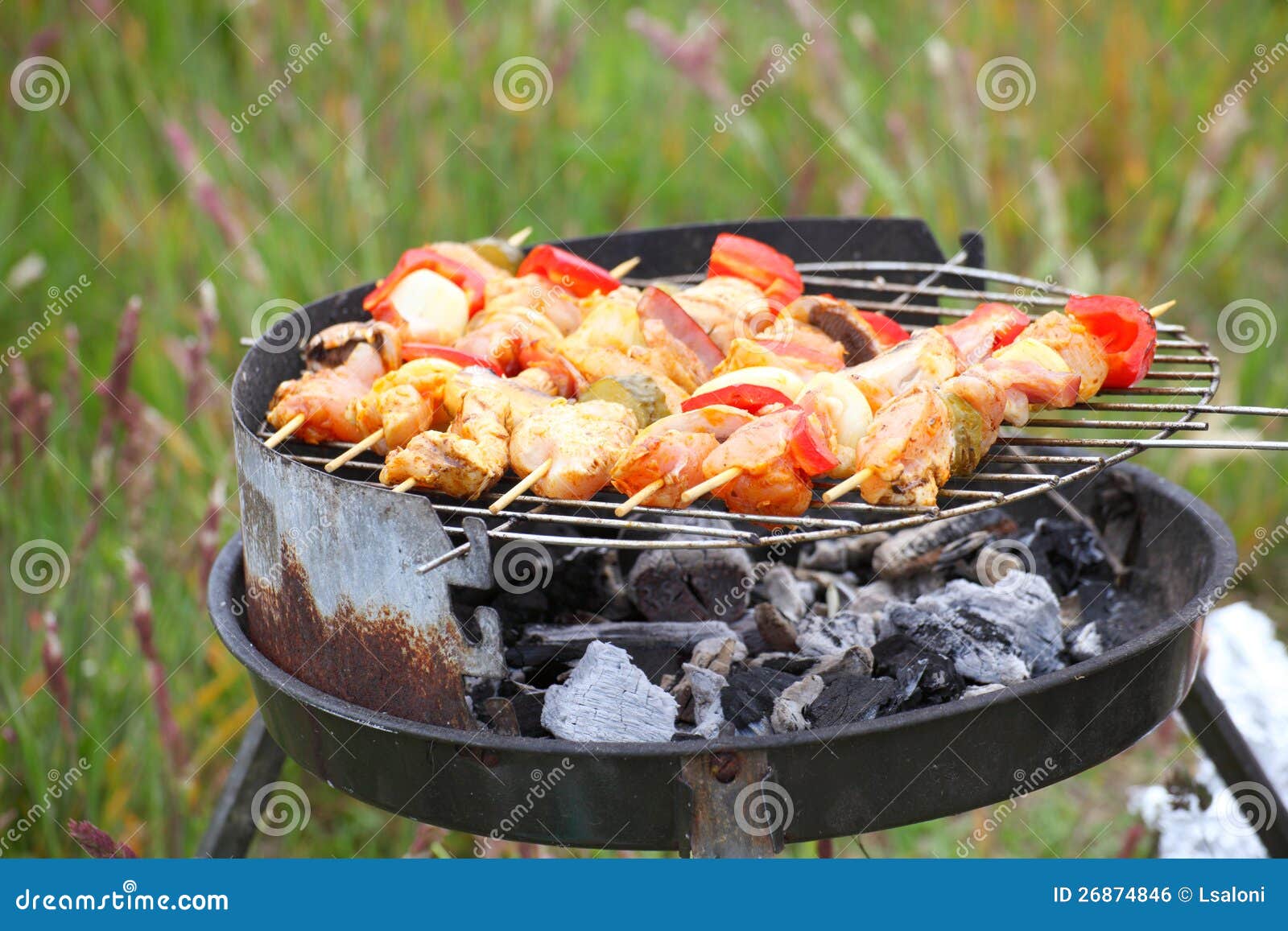 Bonfire Campfire Fire Flames Grilling Steak on the BBQ Stock Photo ...