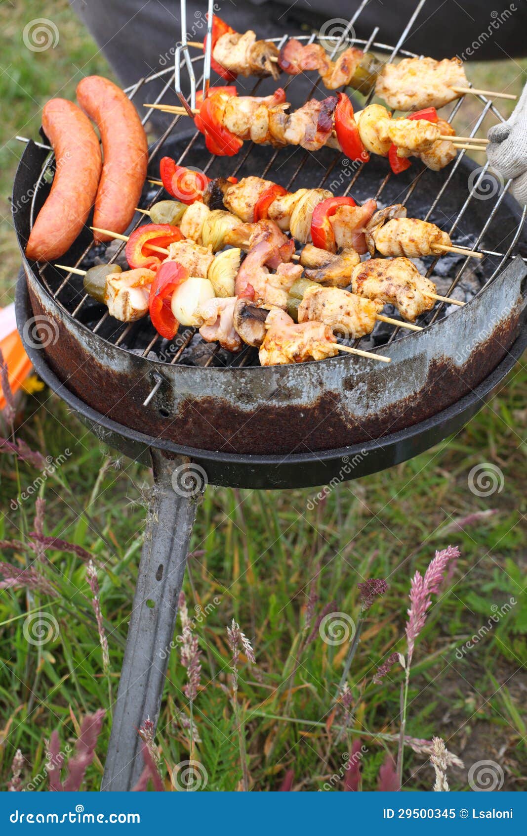 Bonfire Campfire Fire Flames Grilling Steak on the BBQ Stock Image ...