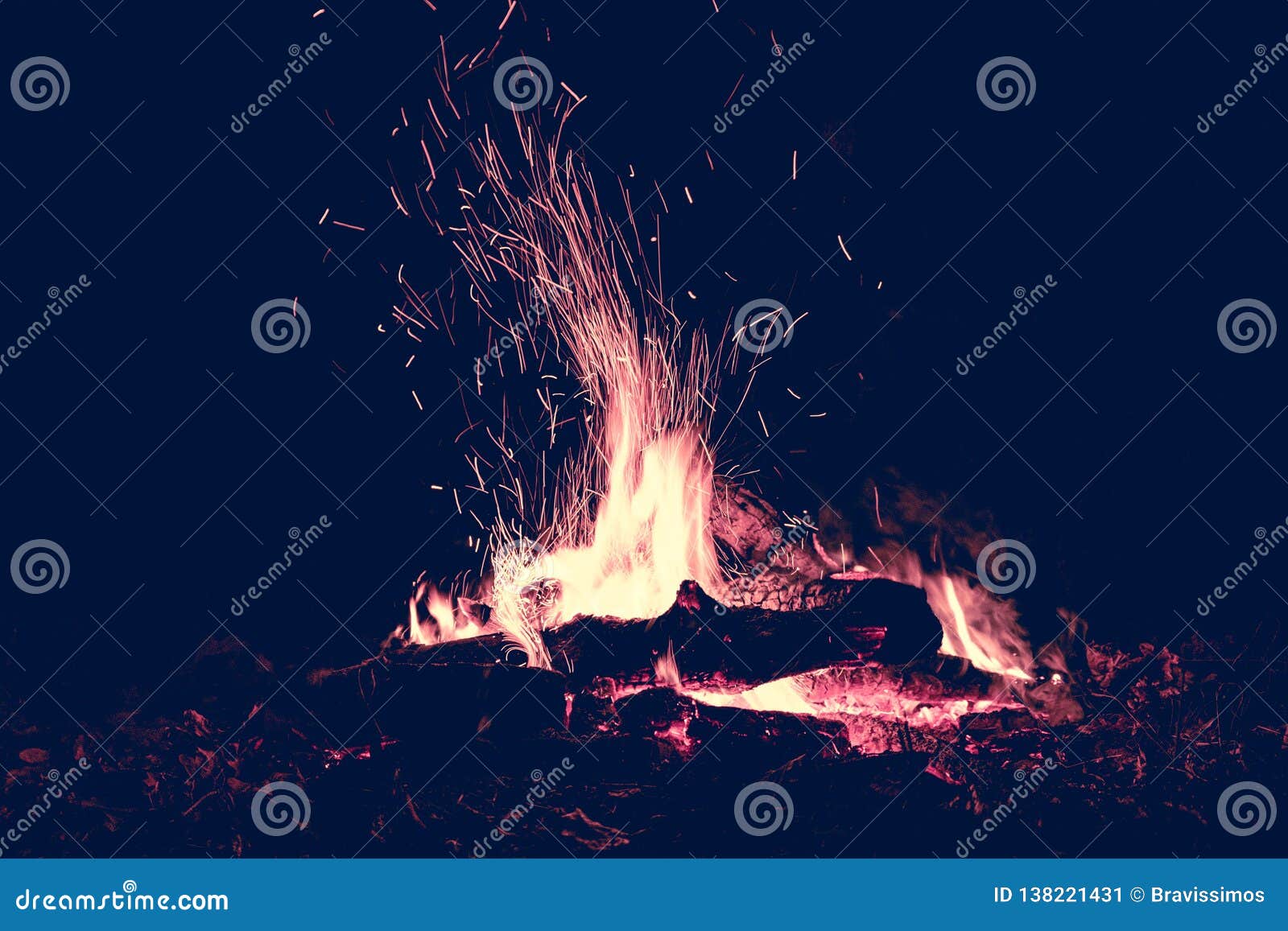Bonfire Campfire Night Fire Flame. Fireplace Outdoor Stock Image ...