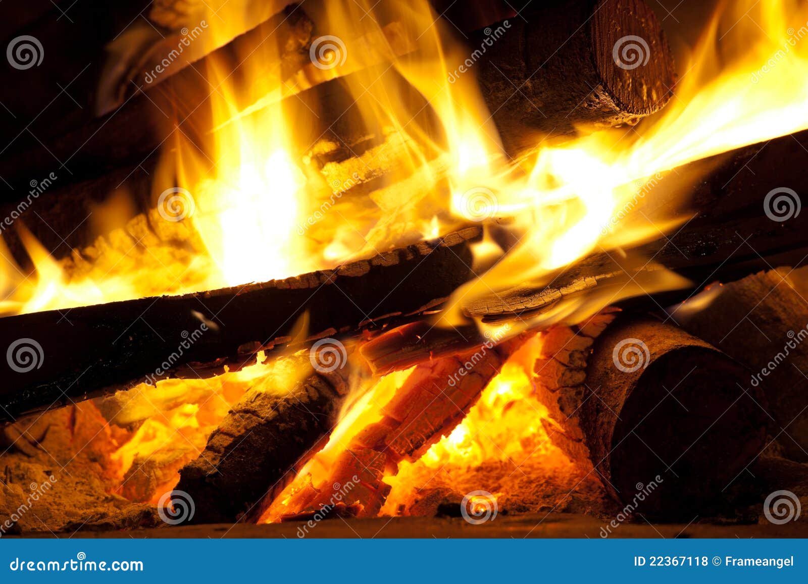 Bonfire in chimney stock photo. Image of interior, flame - 22367118