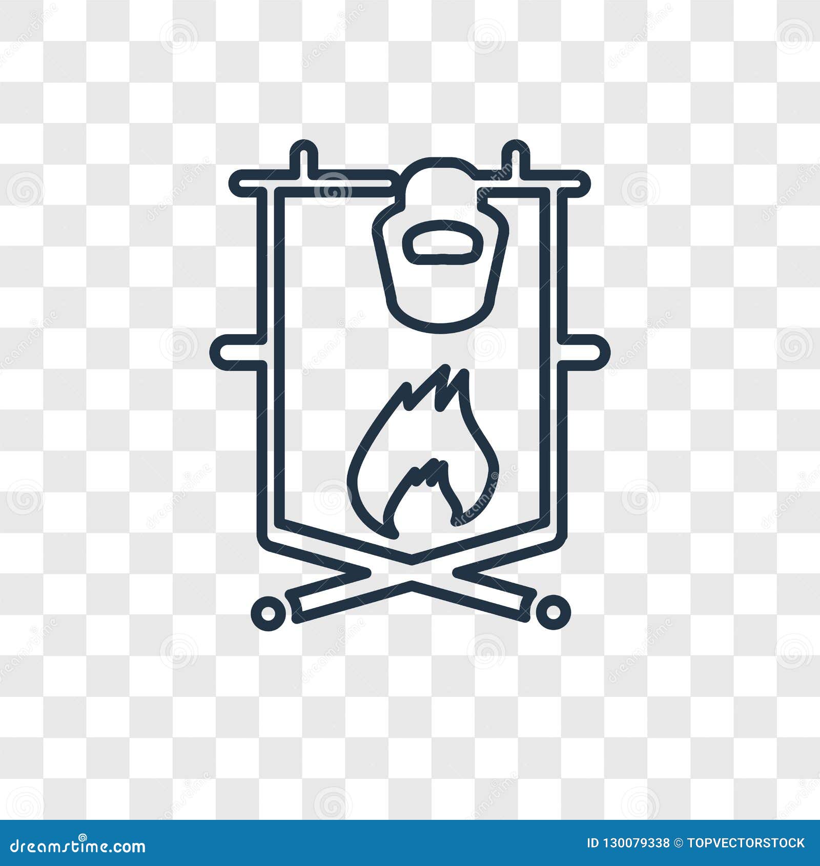 Bonfire Concept Vector Linear Icon Isolated on Transparent Background ...