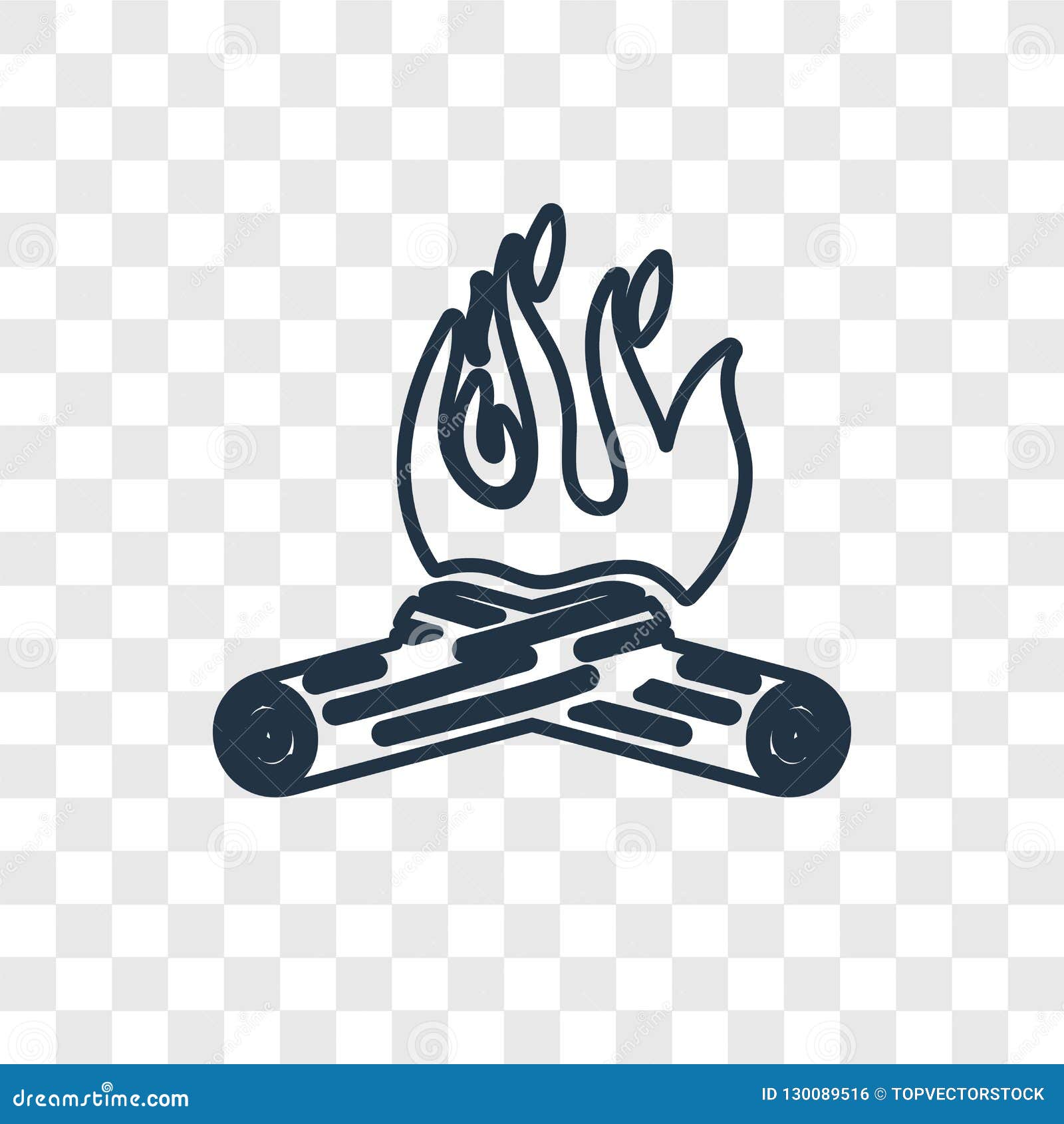 Bonfire Concept Vector Linear Icon Isolated on Transparent Background ...