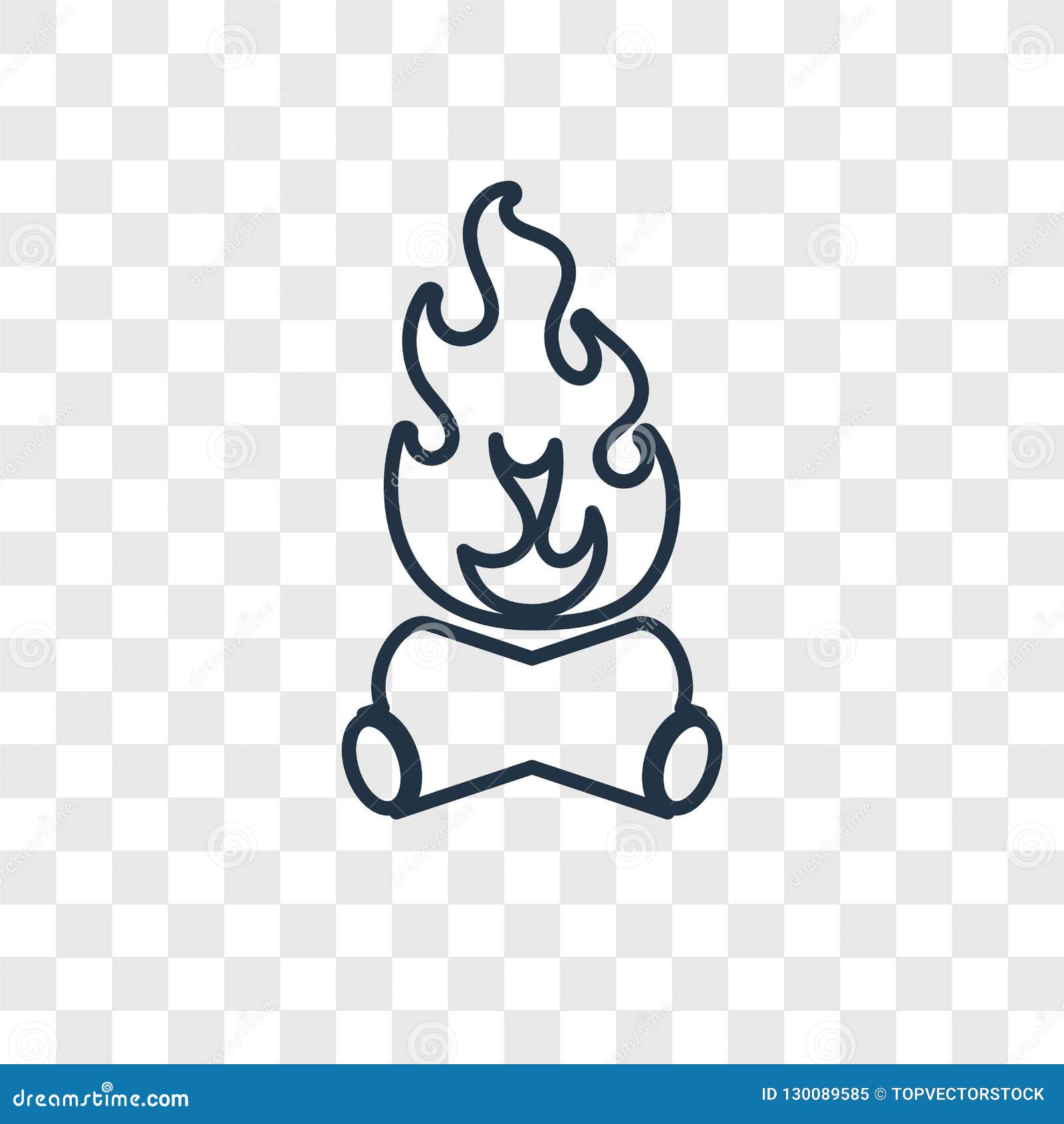 Bonfire Concept Vector Linear Icon Isolated on Transparent Background ...