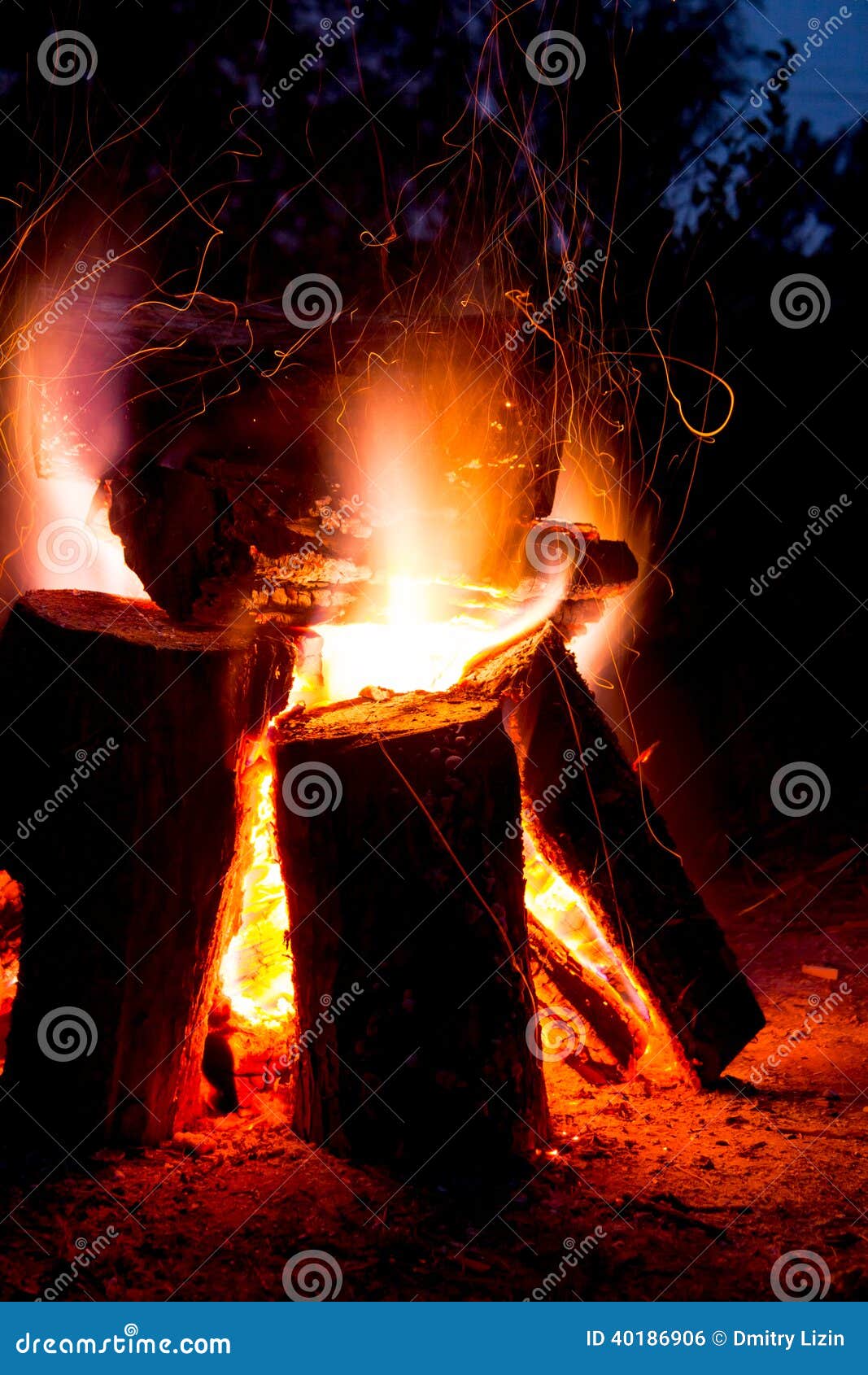 Bonfire stock photo. Image of country, tree, russian - 40186906