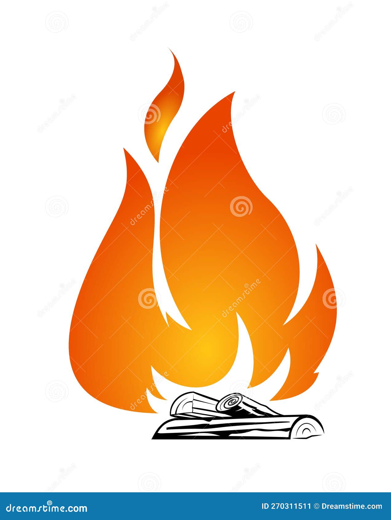 Bonfire Design Isolated on White Stock Vector - Illustration of orange ...