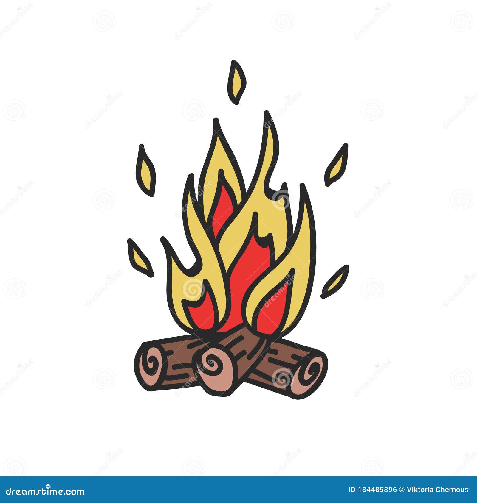 Bonfire doodle icon stock illustration. Illustration of background ...