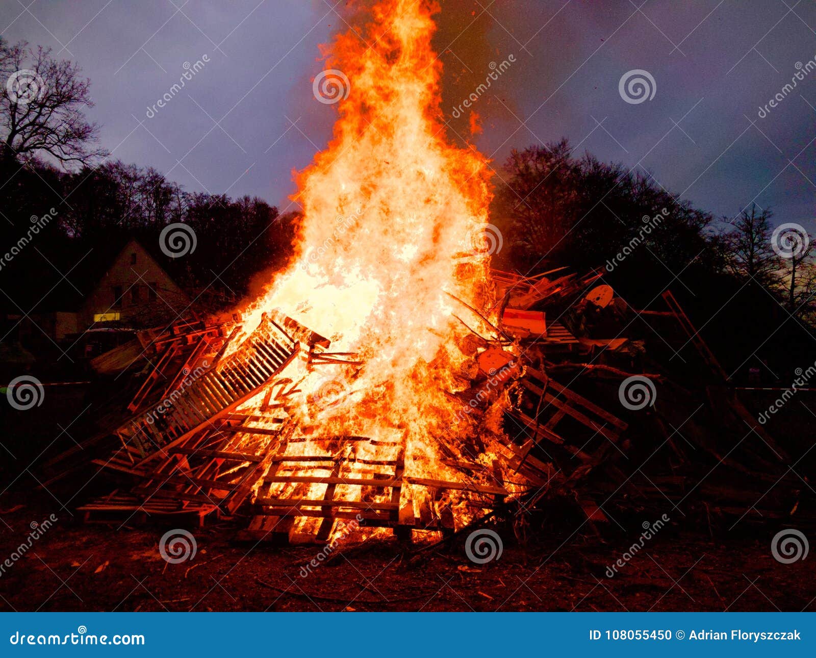 Bonfire on easter day stock photo. Image of burn, slatted - 108055450