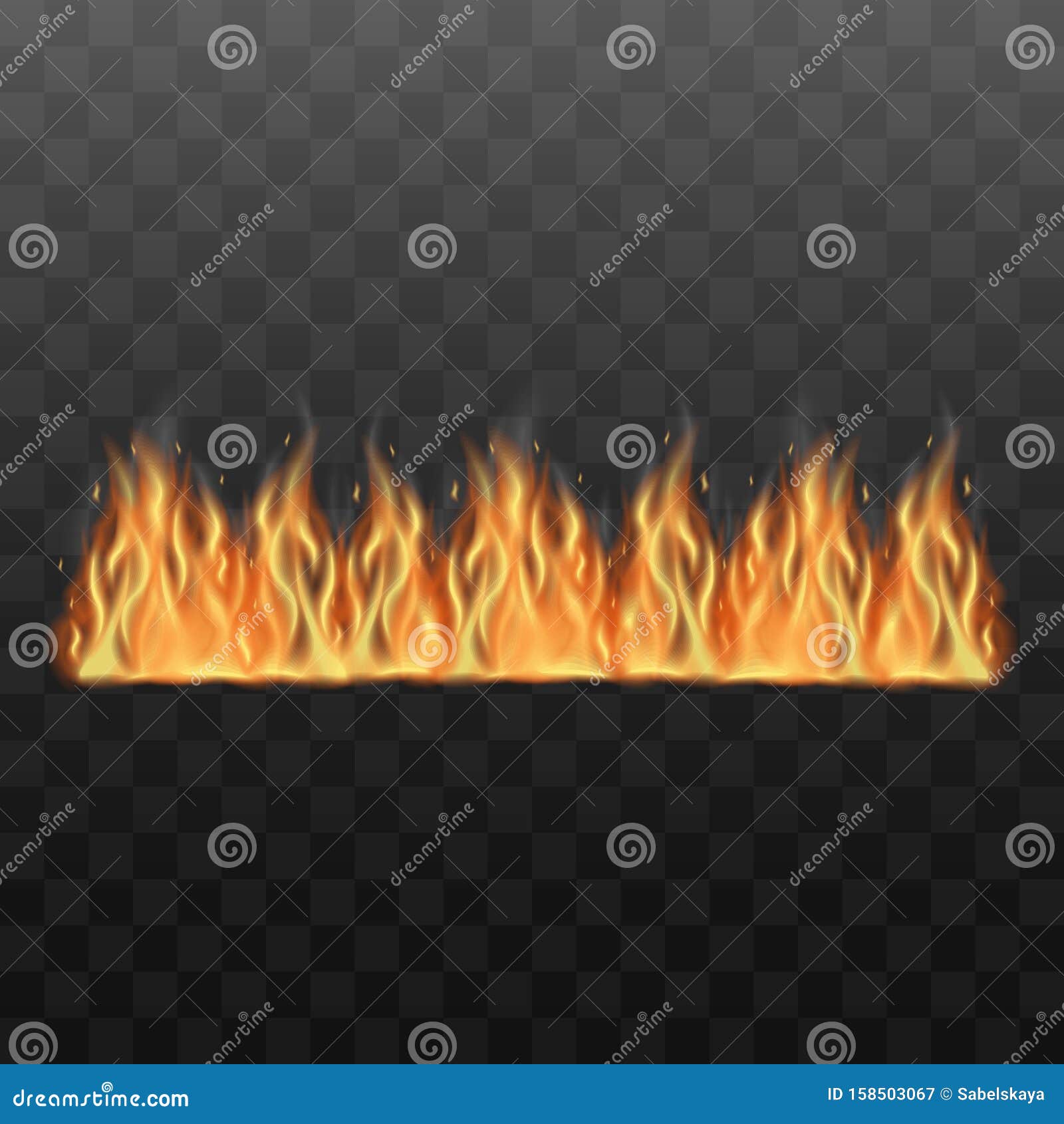 Bonfire Flame Burning Line 3d Realistic Vector Illustration Isolated on ...