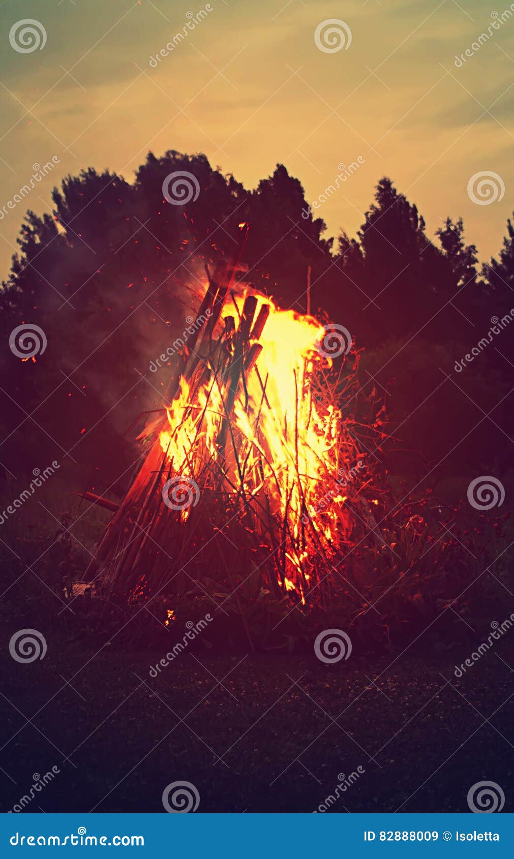 Bonfire flame outdoors stock image. Image of dark, detail - 82888009