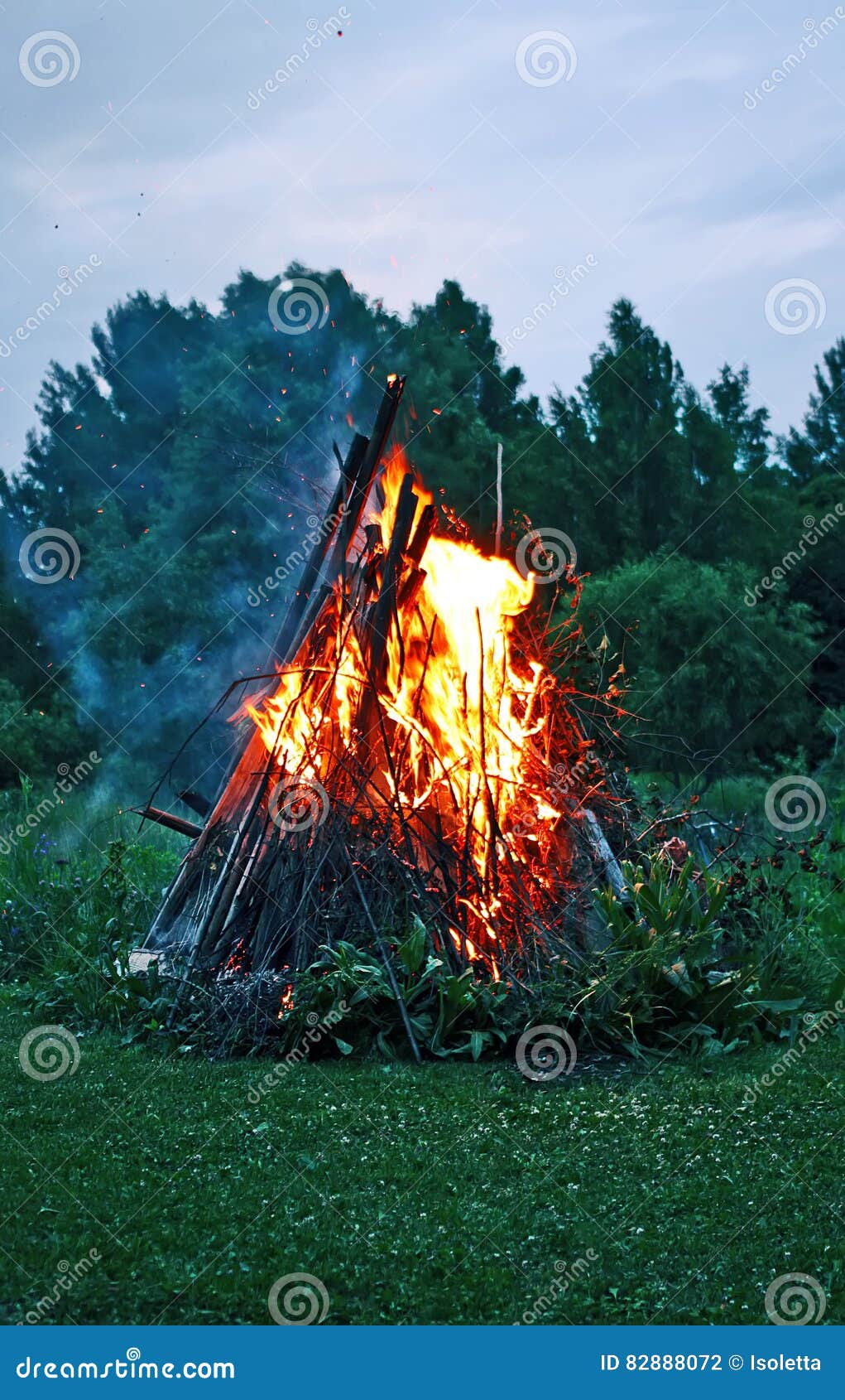 Bonfire flame outdoors stock photo. Image of barbecue - 82888072