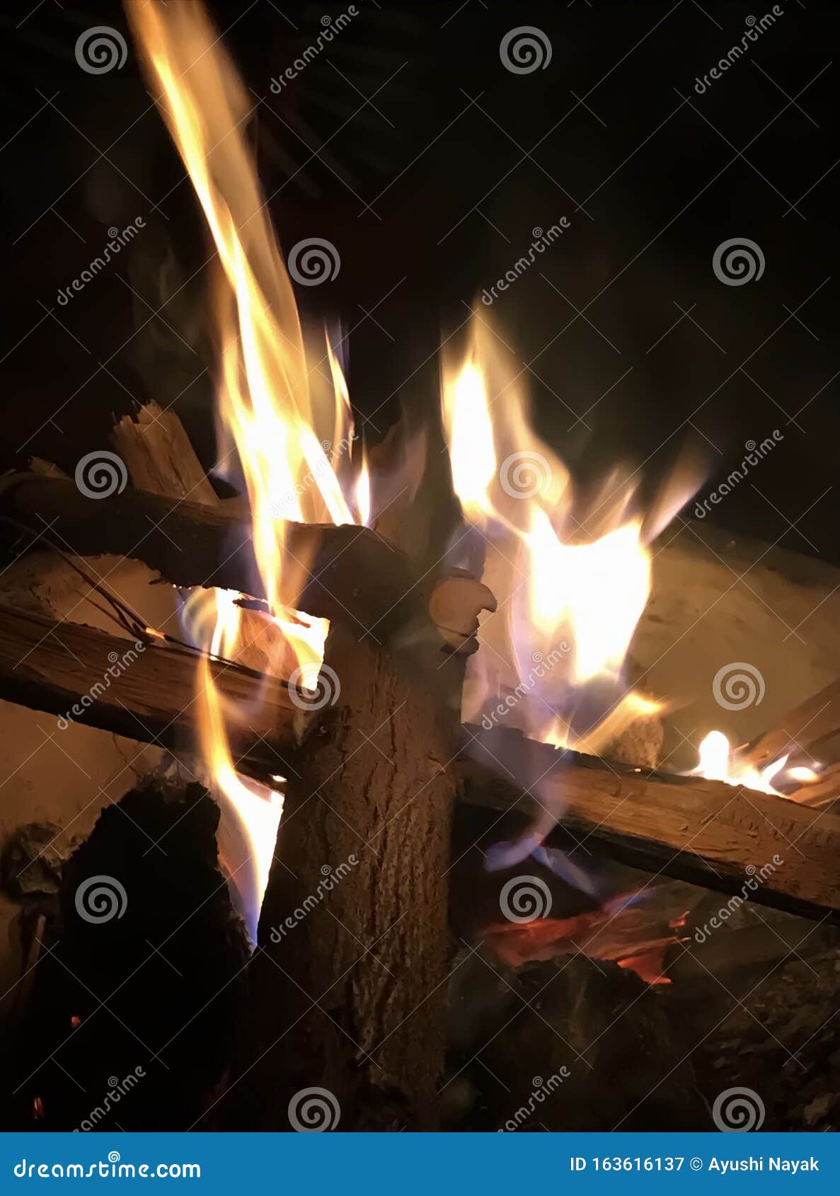 Bonfire at home stock image. Image of flame, heated - 163616137